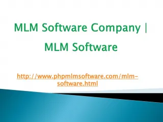 PPT - Customized mlm software PowerPoint Presentation, free download - ID:7631401