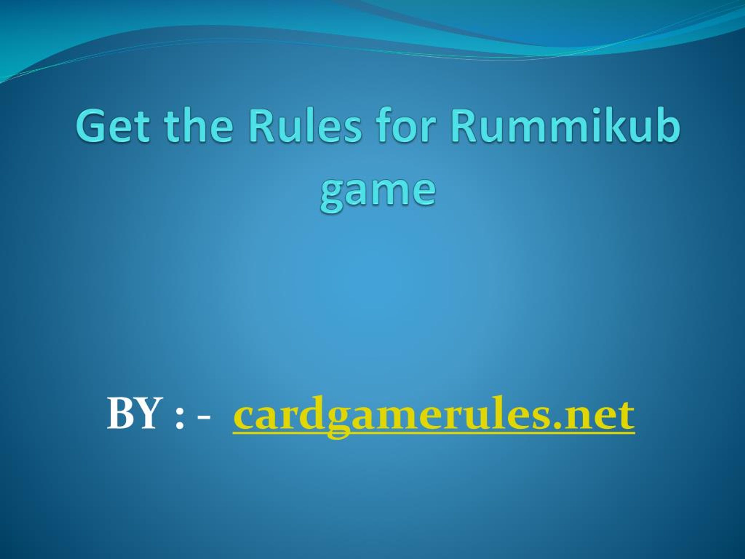 PPT - Get the Rules for Rummikub game PowerPoint Presentation, free ...