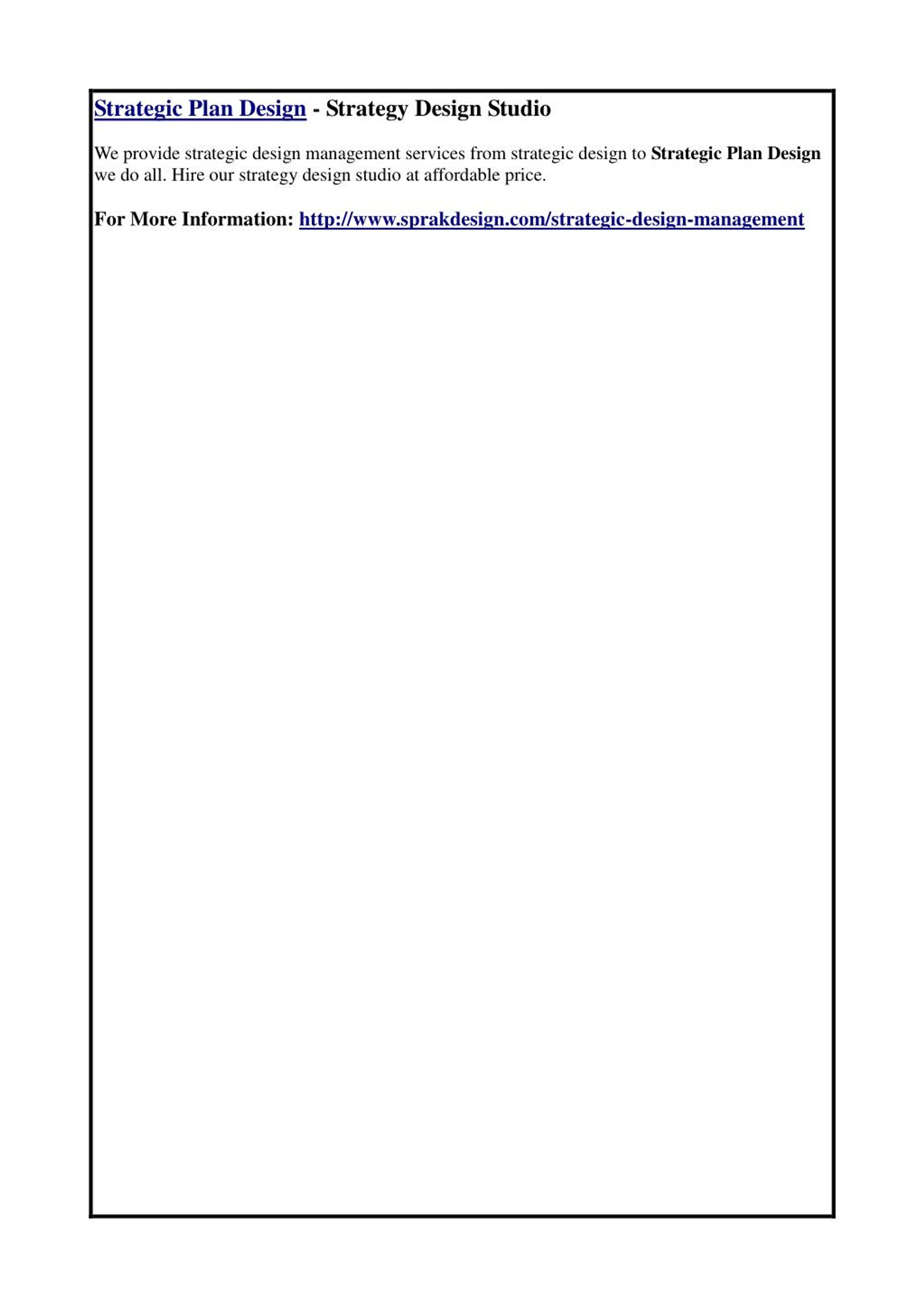 PPT - Strategic Plan Design - Strategy Design Studio PowerPoint ...