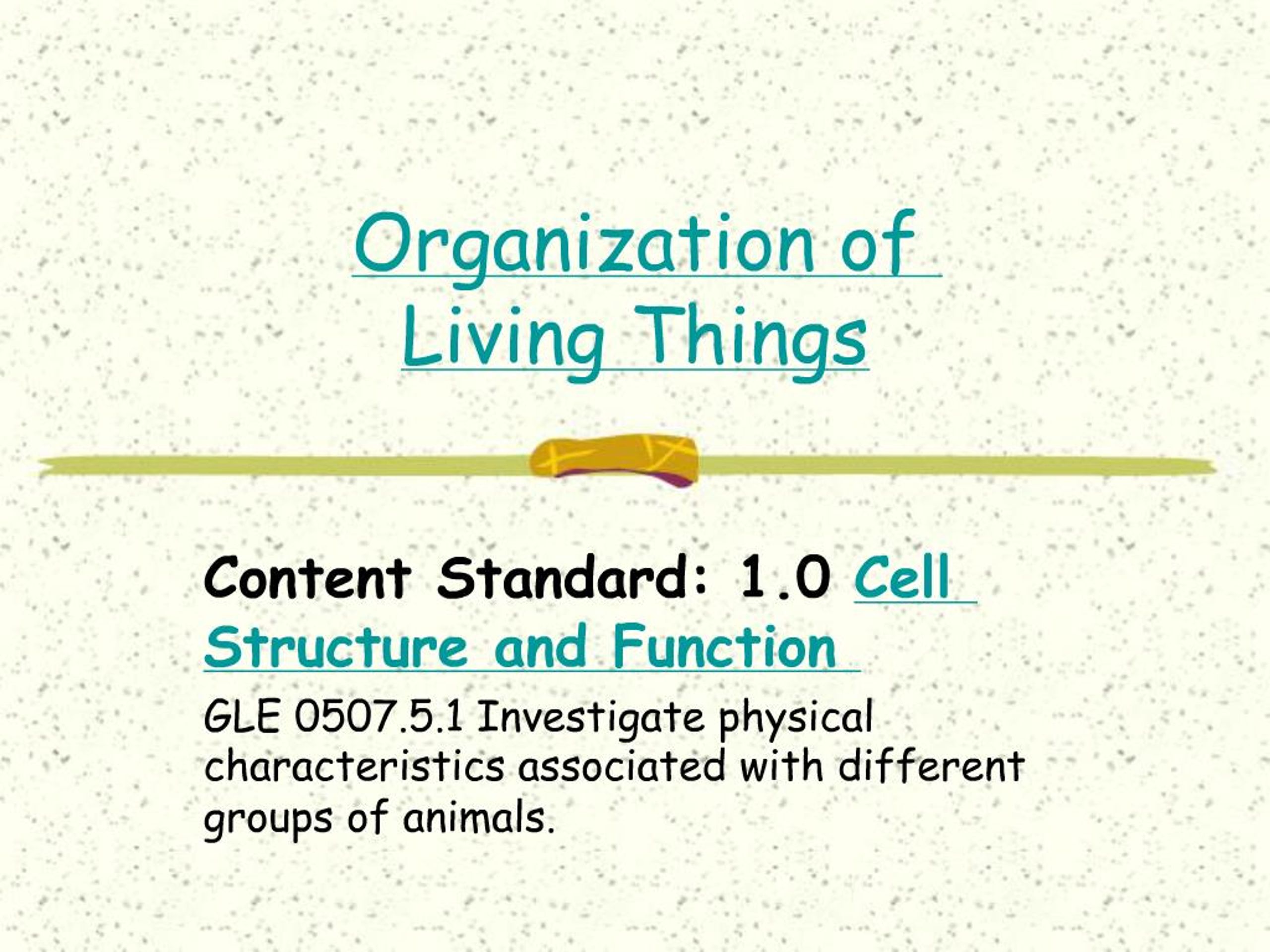 PPT - Organization of Living Things PowerPoint Presentation, free ...