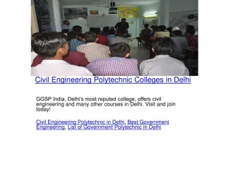 PPT - Civil Engineering Polytechnic Colleges in Delhi PowerPoint ...
