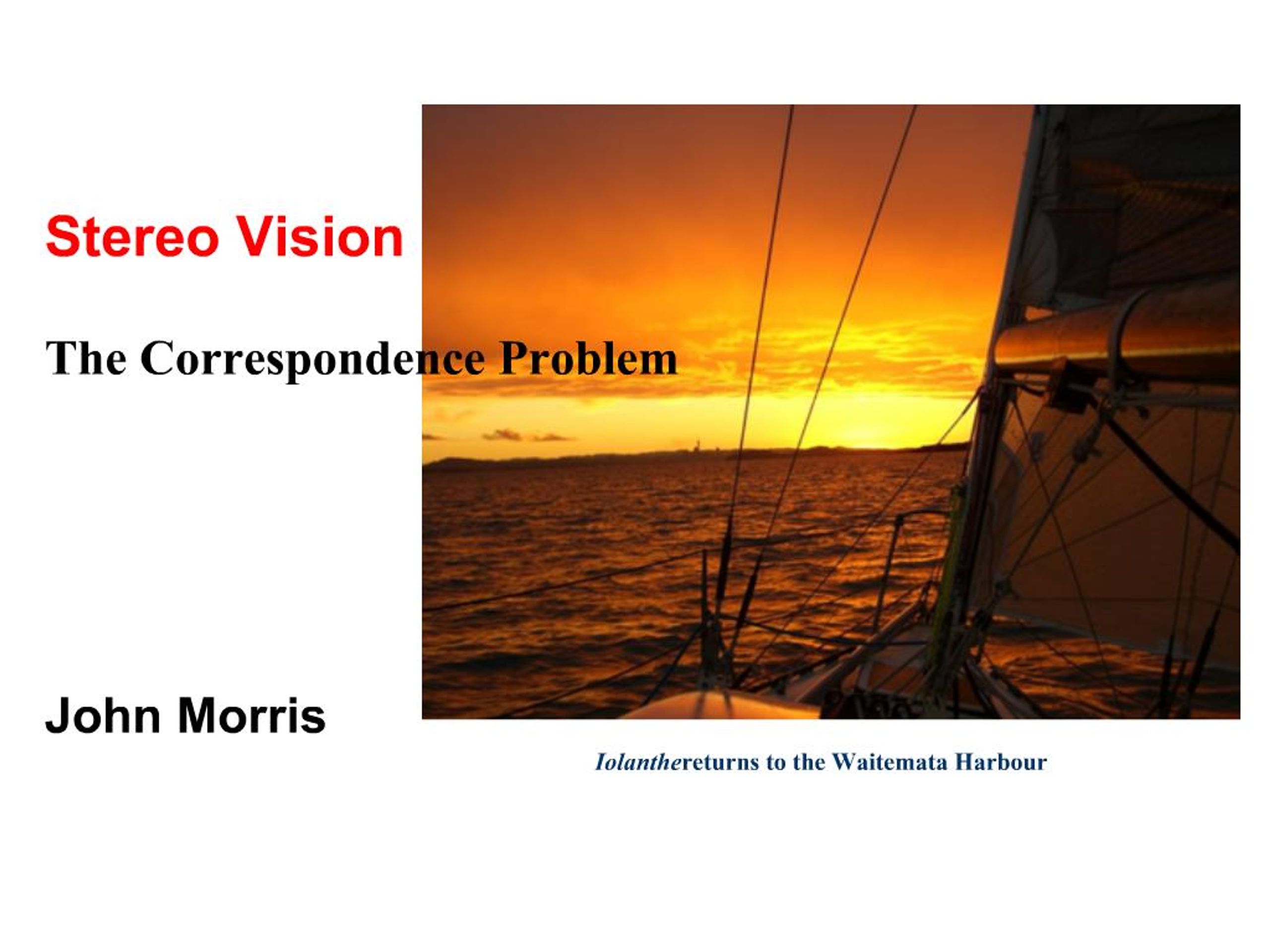 PPT - Stereo Vision The Correspondence Problem PowerPoint Presentation ...