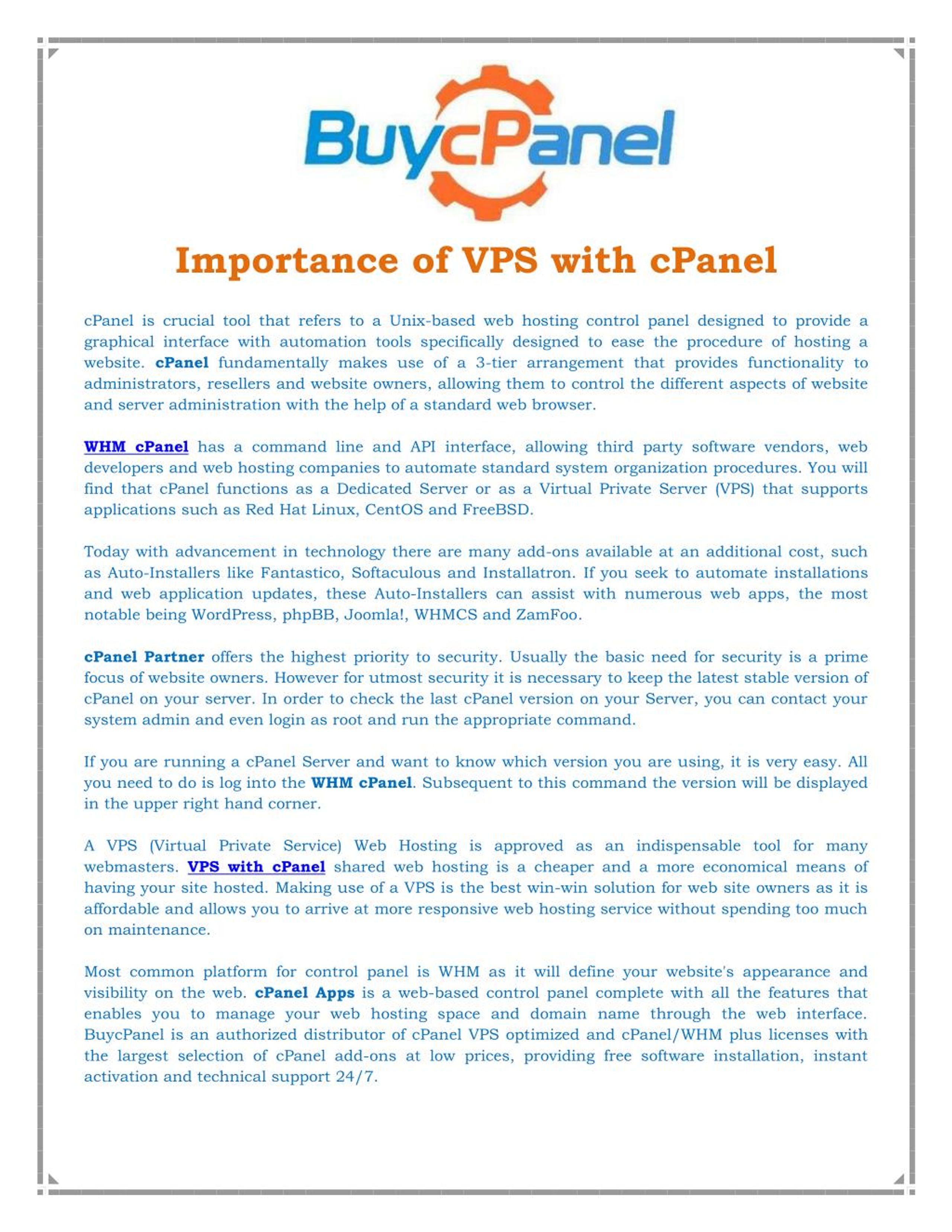 PPT - Importance of VPS with cPanel PowerPoint Presentation, free ...
