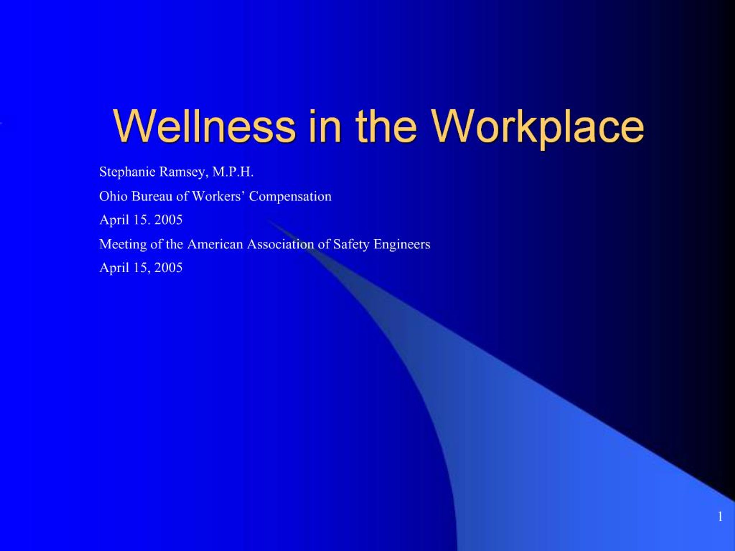 PPT - Wellness in the Workplace PowerPoint Presentation, free download ...
