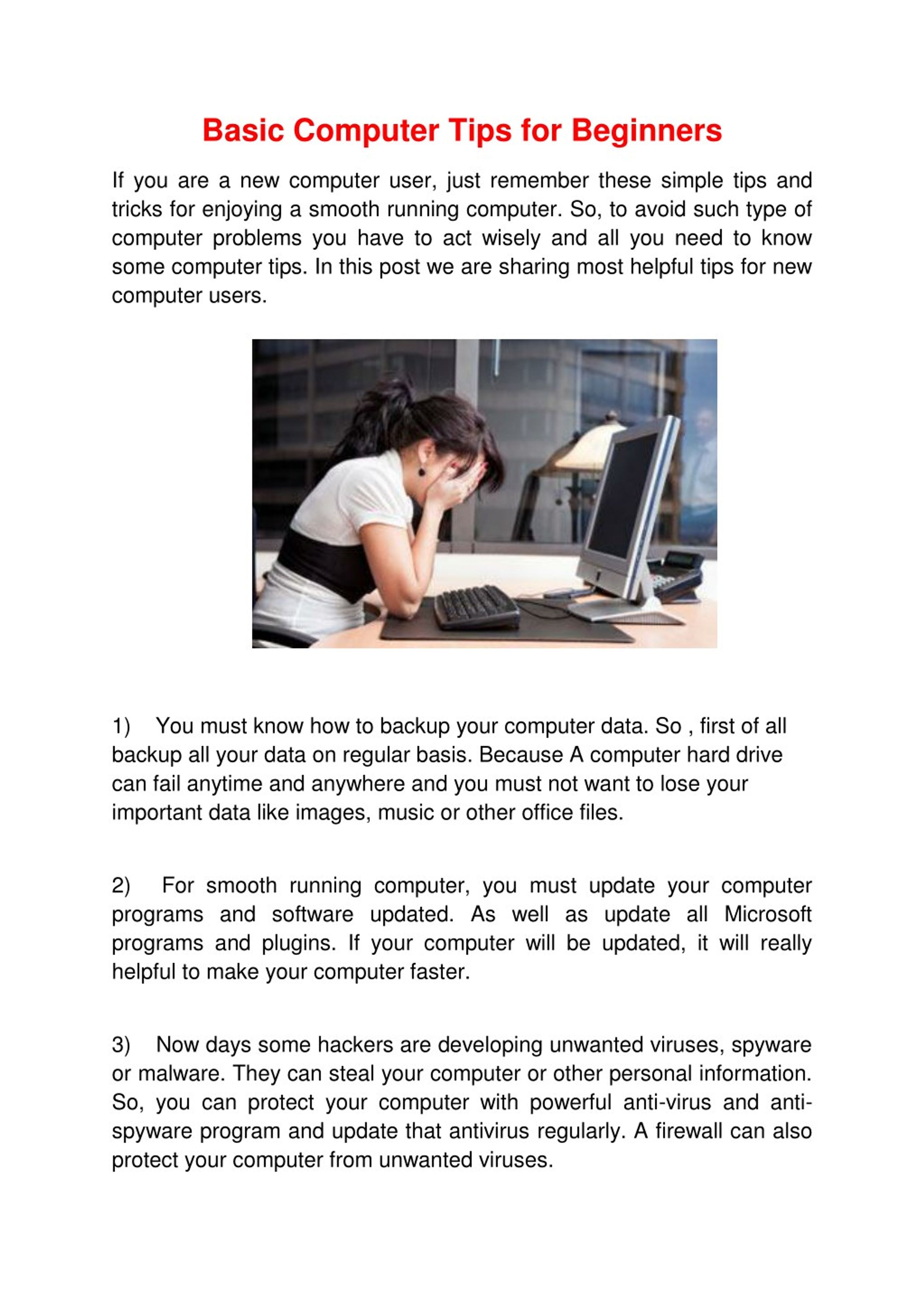 PPT - Basic Computer Tips for Beginners PowerPoint Presentation, free ...