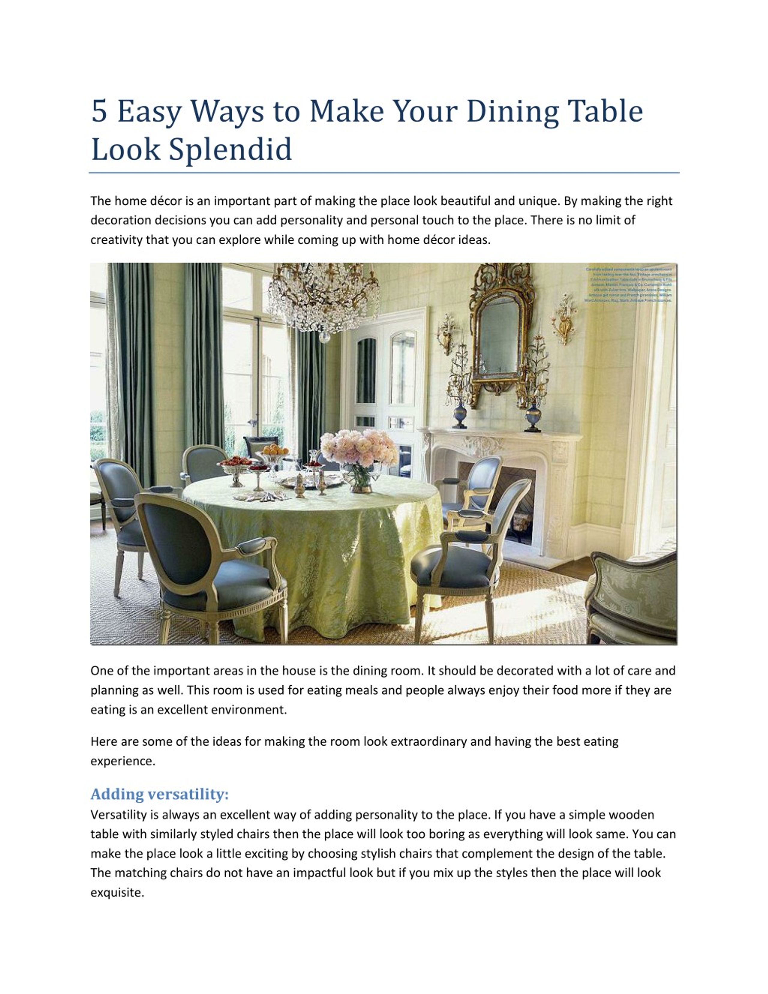 PPT - 5 Easy Ways to Make Your Dining Table Look Splendid PowerPoint ...