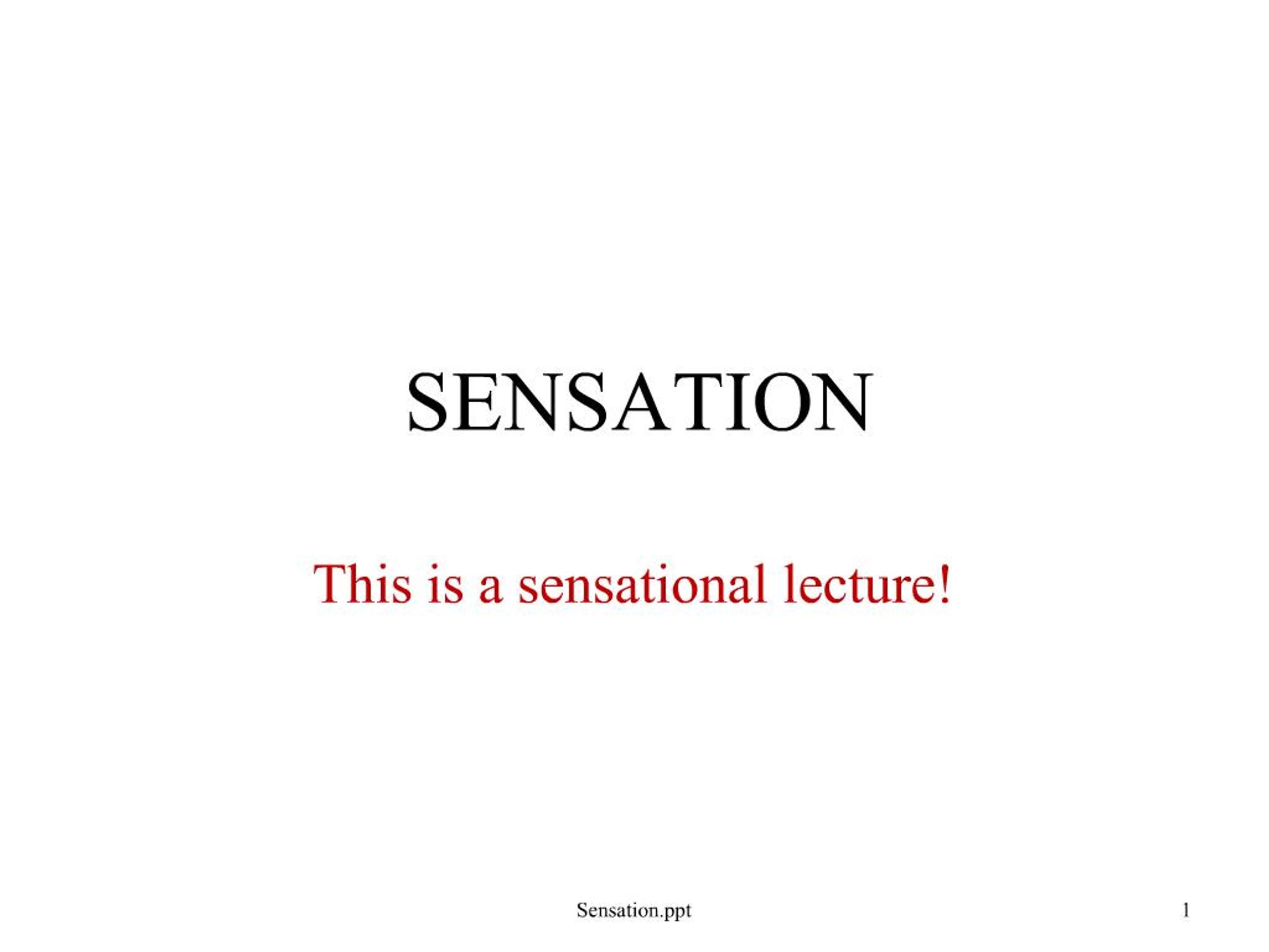 PPT - SENSATION PowerPoint Presentation, free download - ID:759843