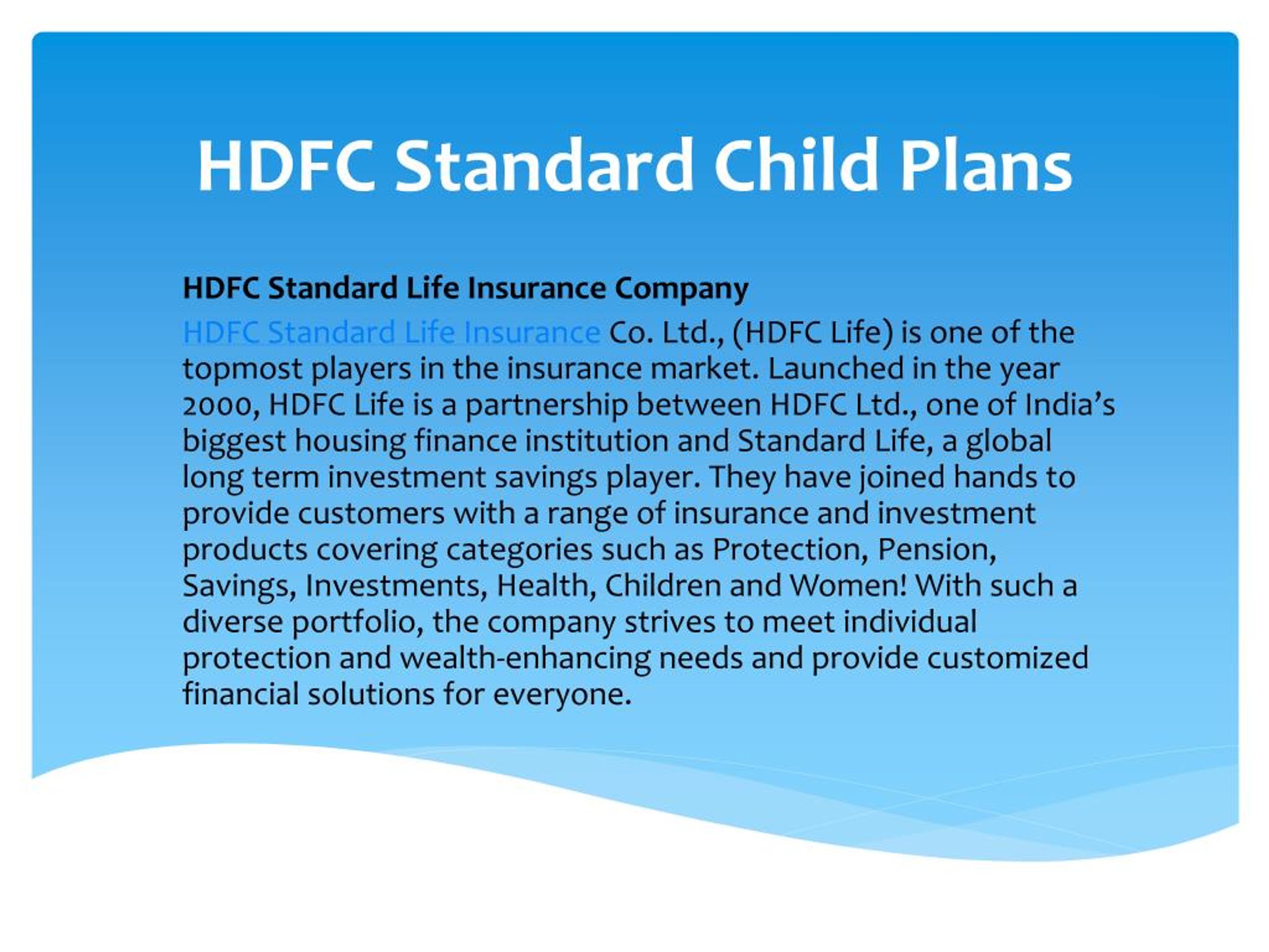 PPT - HDFC Standard Child Plans PowerPoint Presentation, free download ...