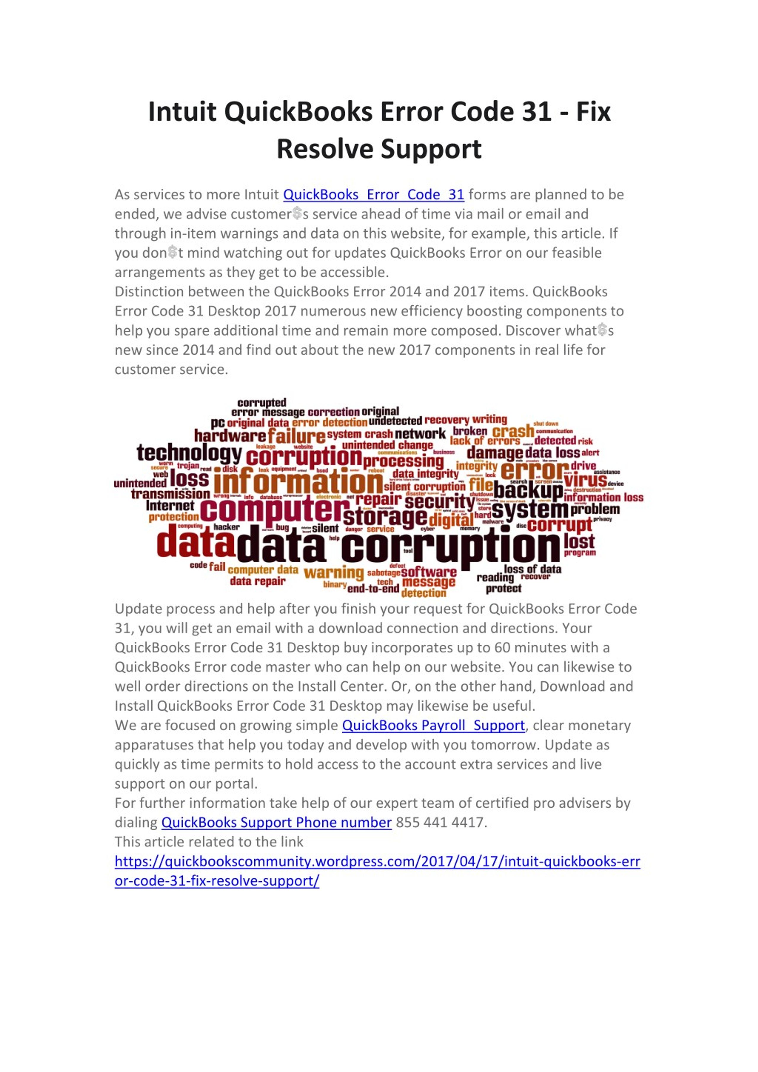 PPT - Intuit QuickBooks Error Code 31 - Fix Resolve Support PowerPoint ...
