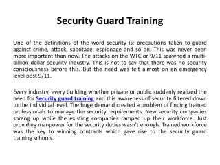PPT - Basic Security Guard Training PowerPoint Presentation, free ...