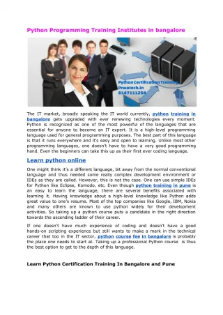 PPT - Where can You get Training in Python Programming PowerPoint Presentation - ID:10623149