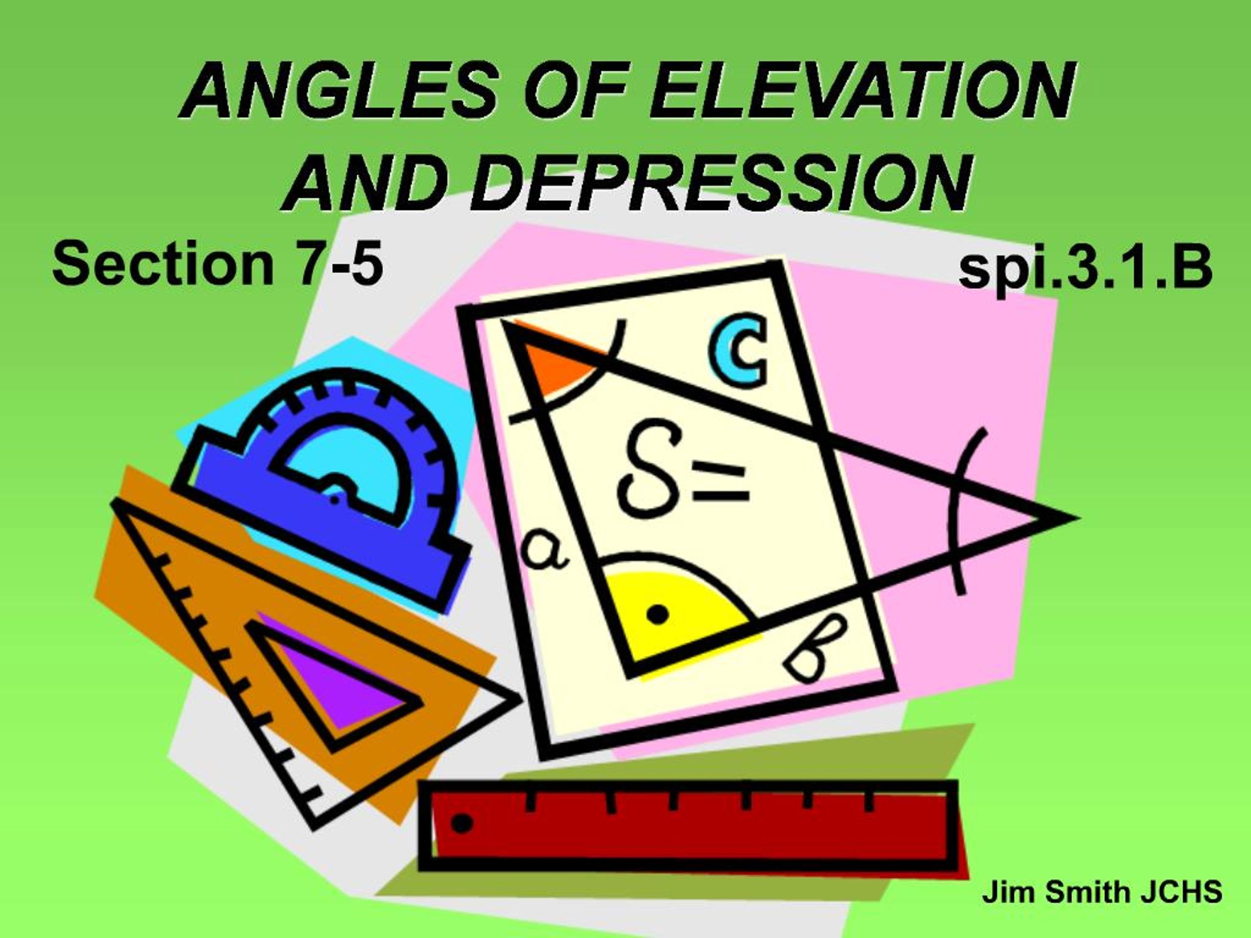 PPT - ANGLES OF ELEVATION AND DEPRESSION PowerPoint Presentation, free ...