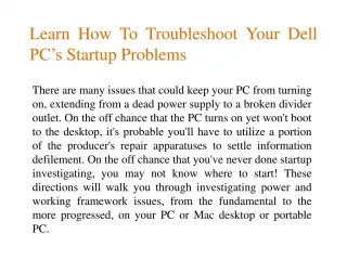 PPT - Dell Support lays down the procedure to troubleshoot audio and ...