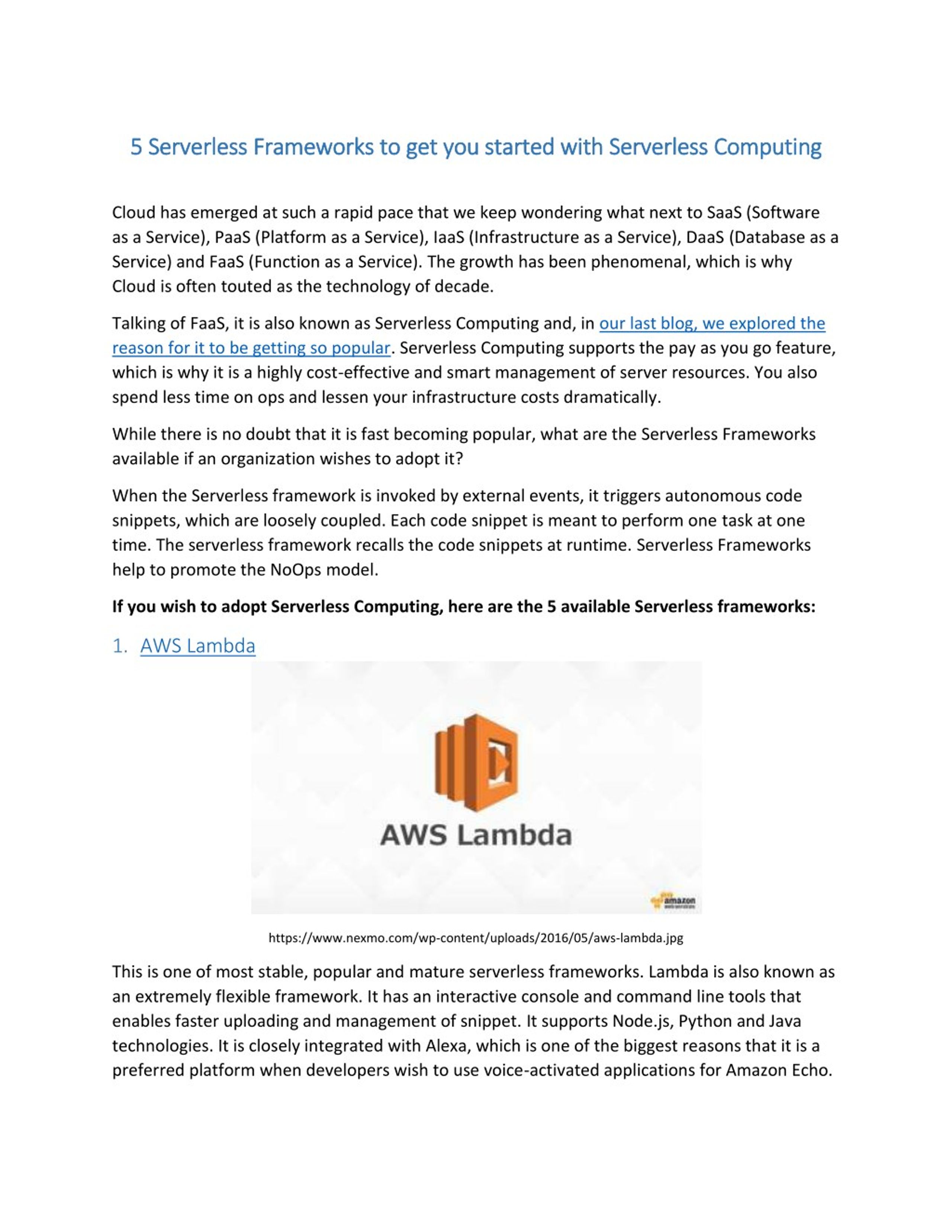 PPT - 5 Serverless Frameworks to get you started with Serverless Computing PowerPoint ...