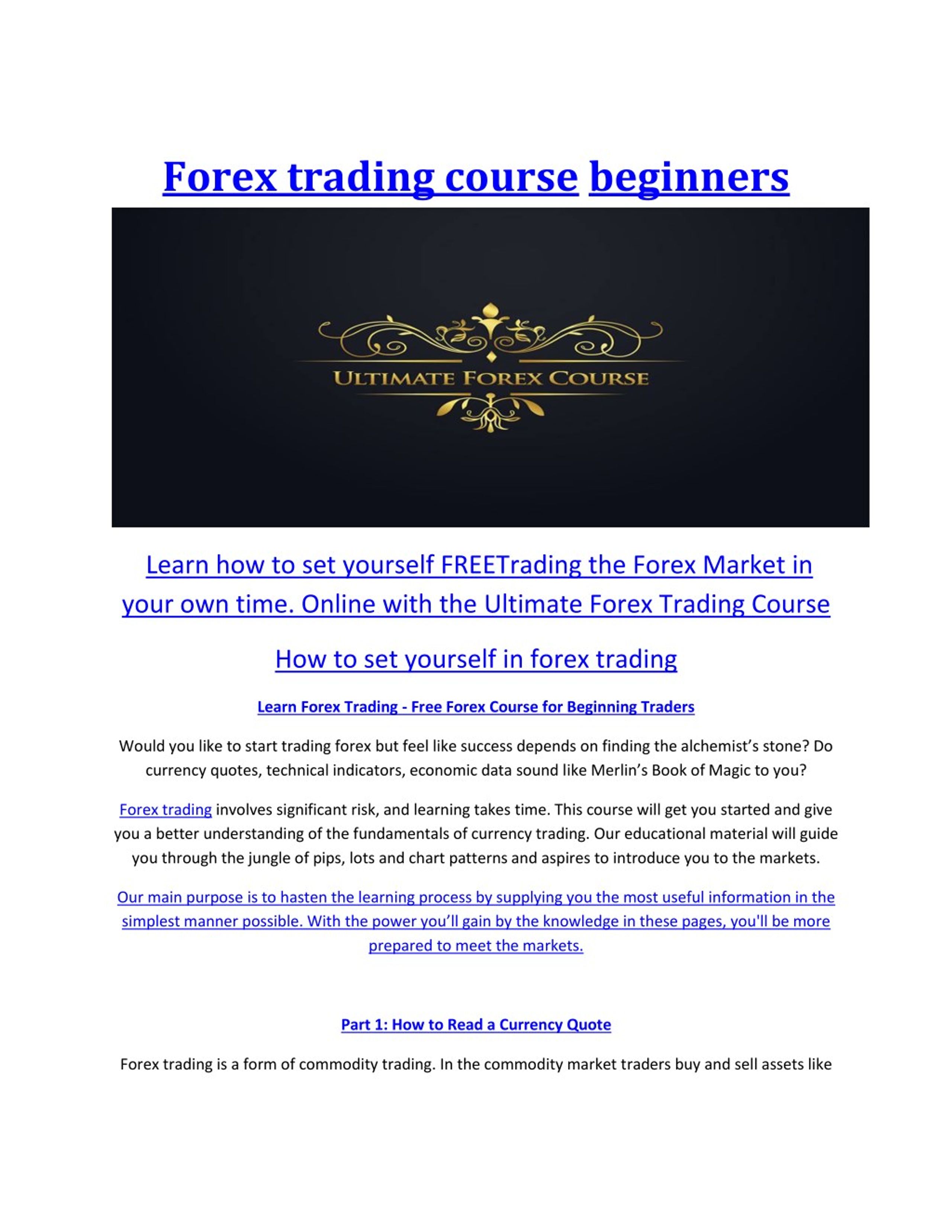 PPT - Forex trading course beginners PowerPoint Presentation, free ...