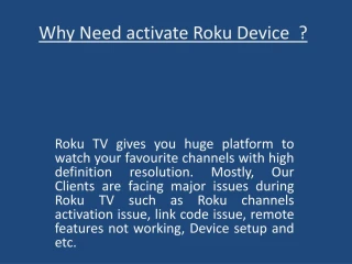 PPT - 1. Call roku customer support to Activate roku device or Activate ...