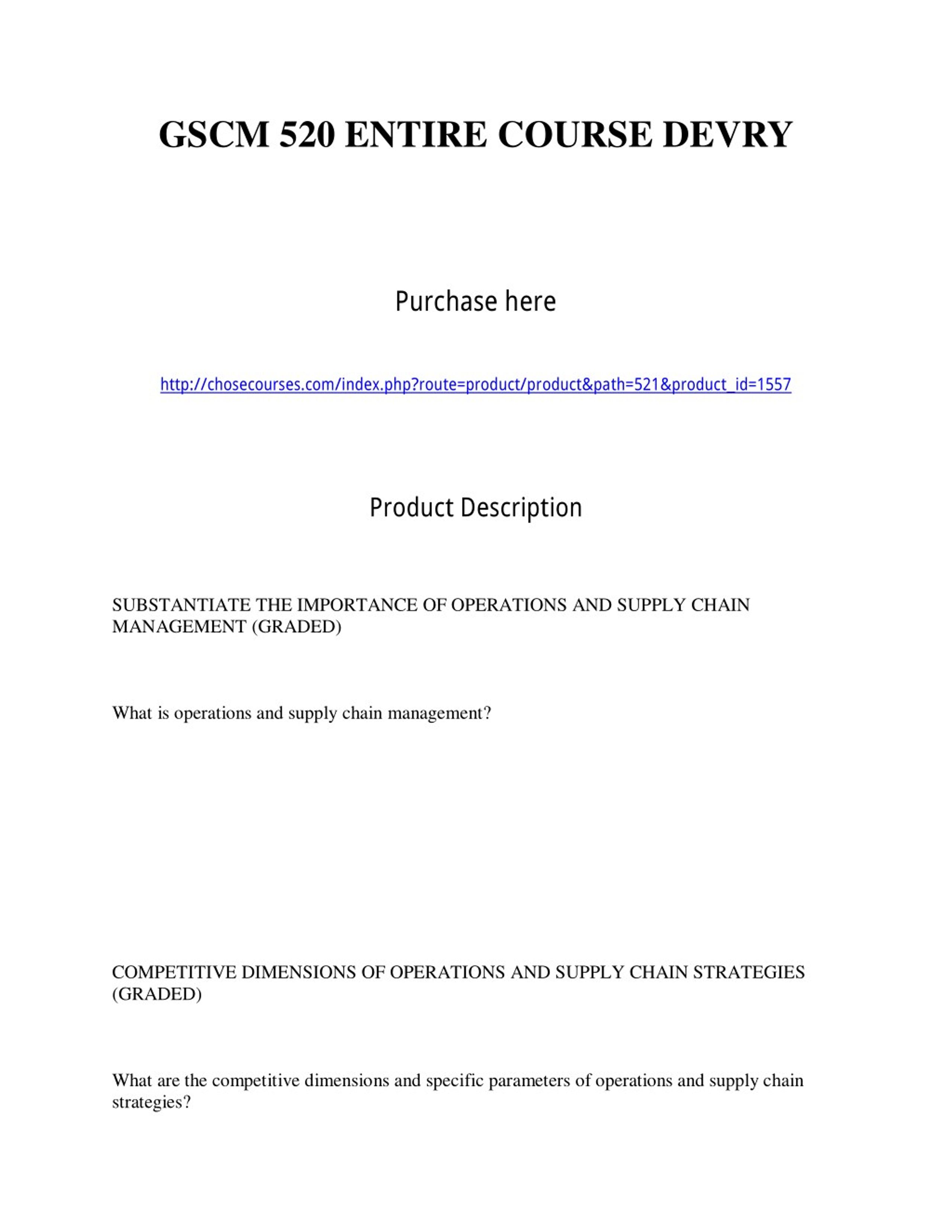 PPT - GSCM 520 ENTIRE COURSE DEVRY PowerPoint Presentation, free download - ID:7660536