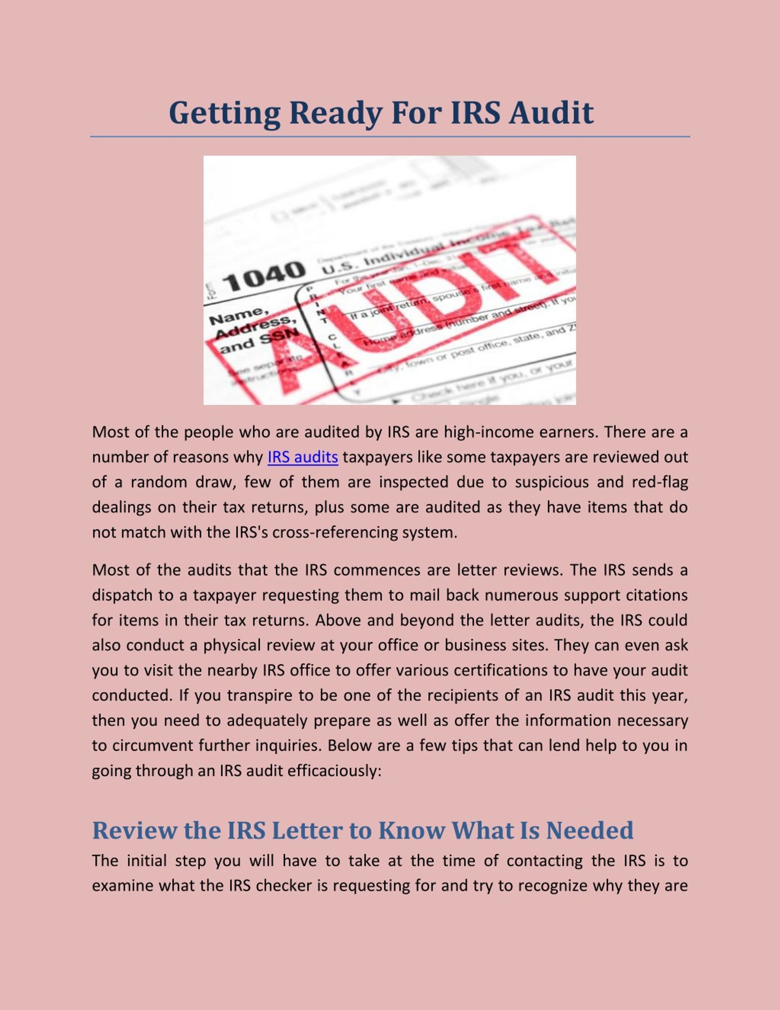 PPT - Getting Ready For IRS Audit PowerPoint Presentation, free ...