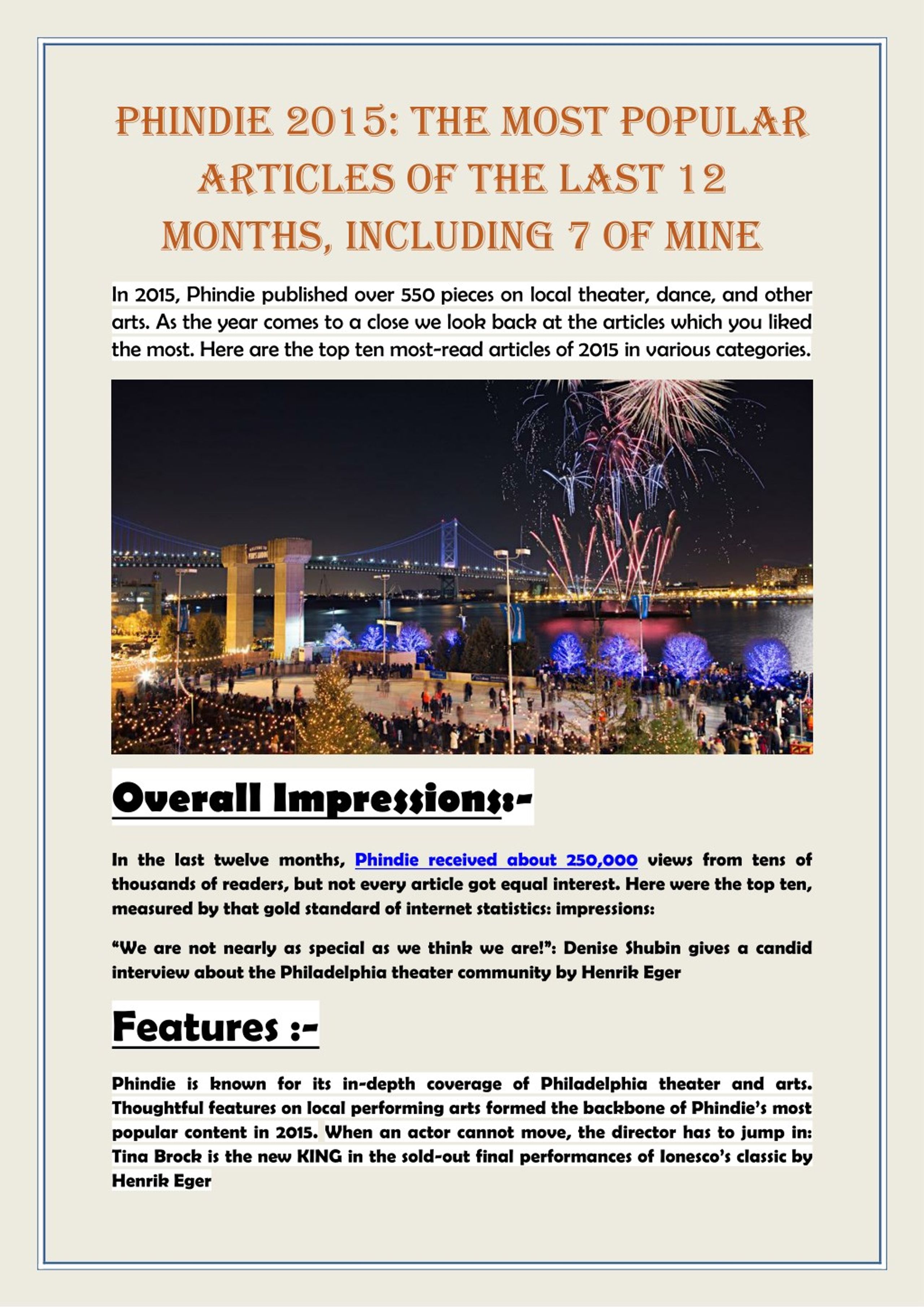 PPT - Phindie 2015: The Most Popular Articles Of The Last 12 Months ...