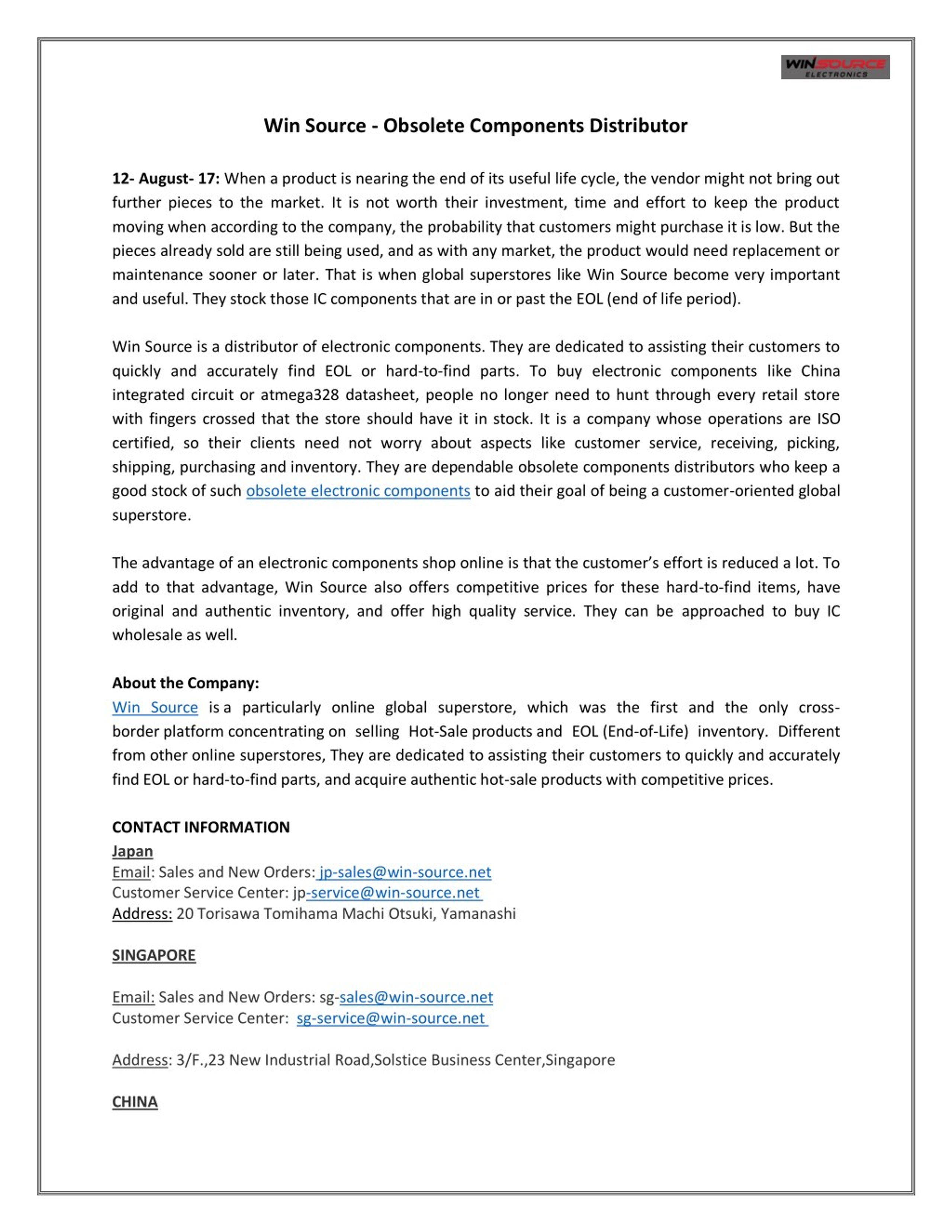 PPT - Win Source - Obsolete Components Distributor PowerPoint ...