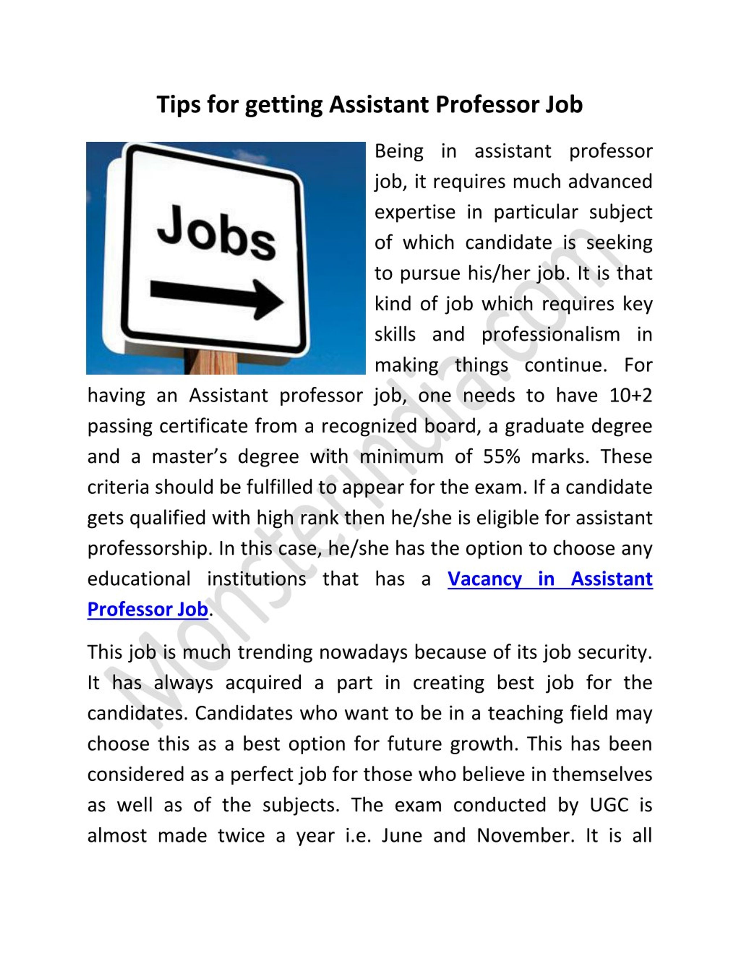 PPT - Tips for getting Assistant Professor Job PowerPoint Presentation ...