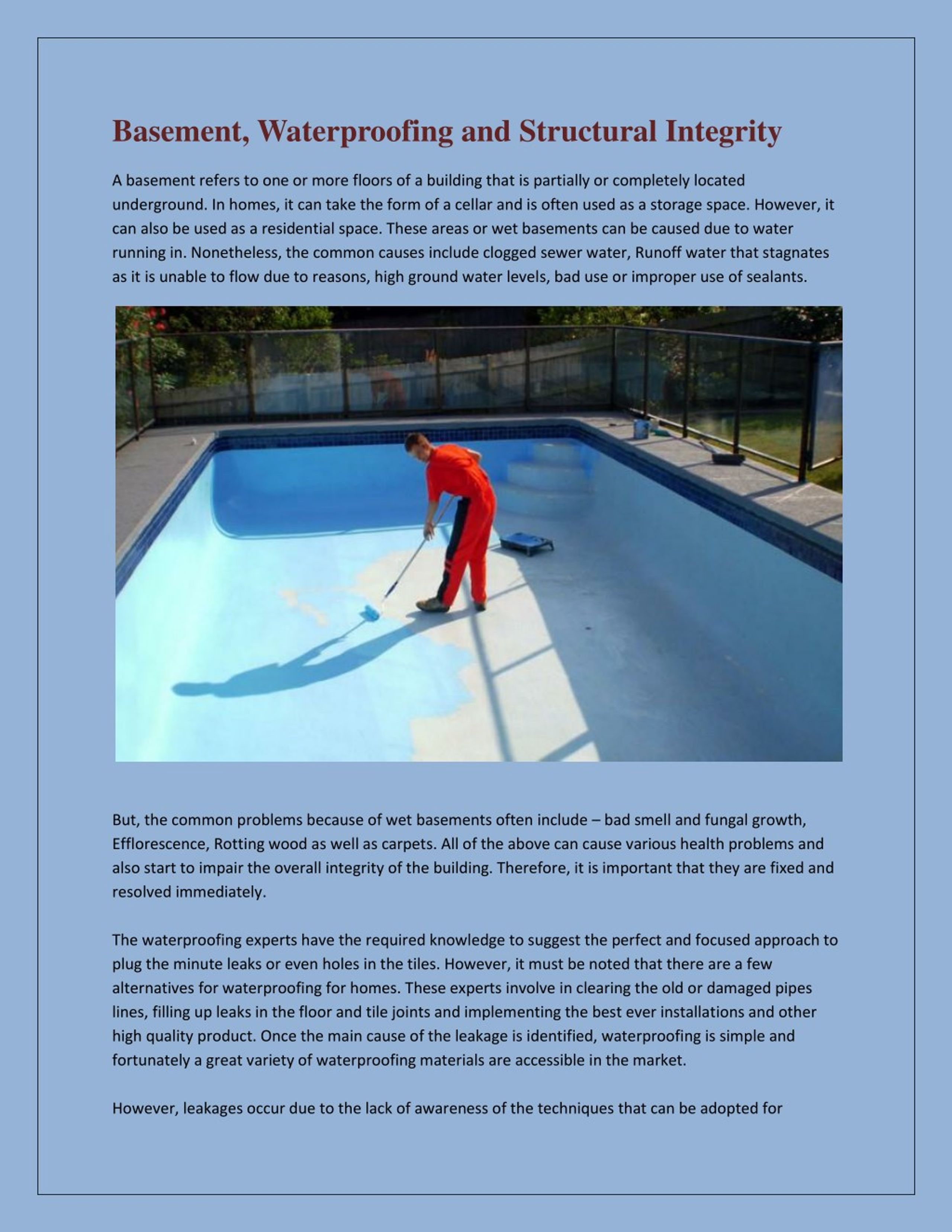 PPT - Basement, Waterproofing and Structural Integrity PowerPoint ...