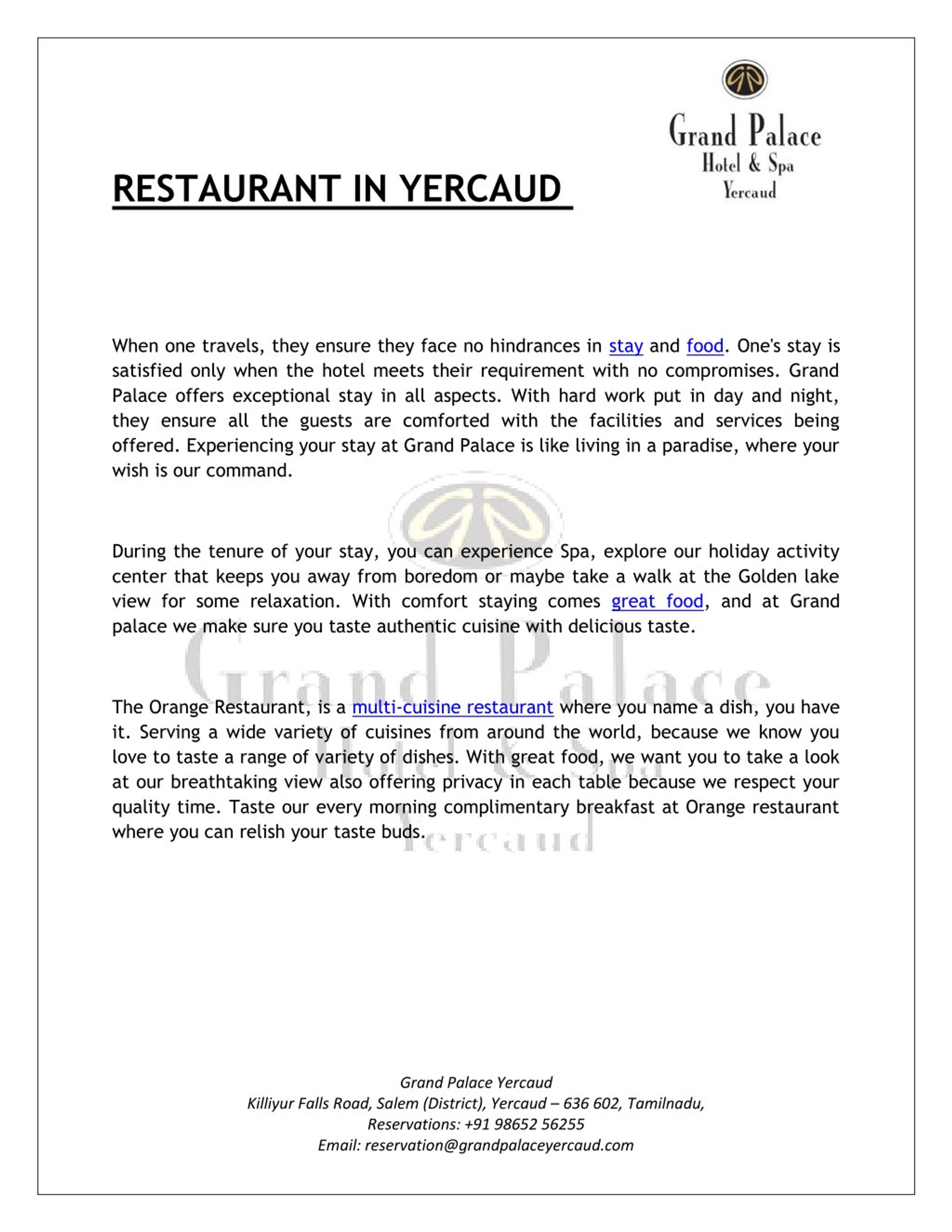 PPT - Best Restaurant in Yercaud PowerPoint Presentation, free download ...