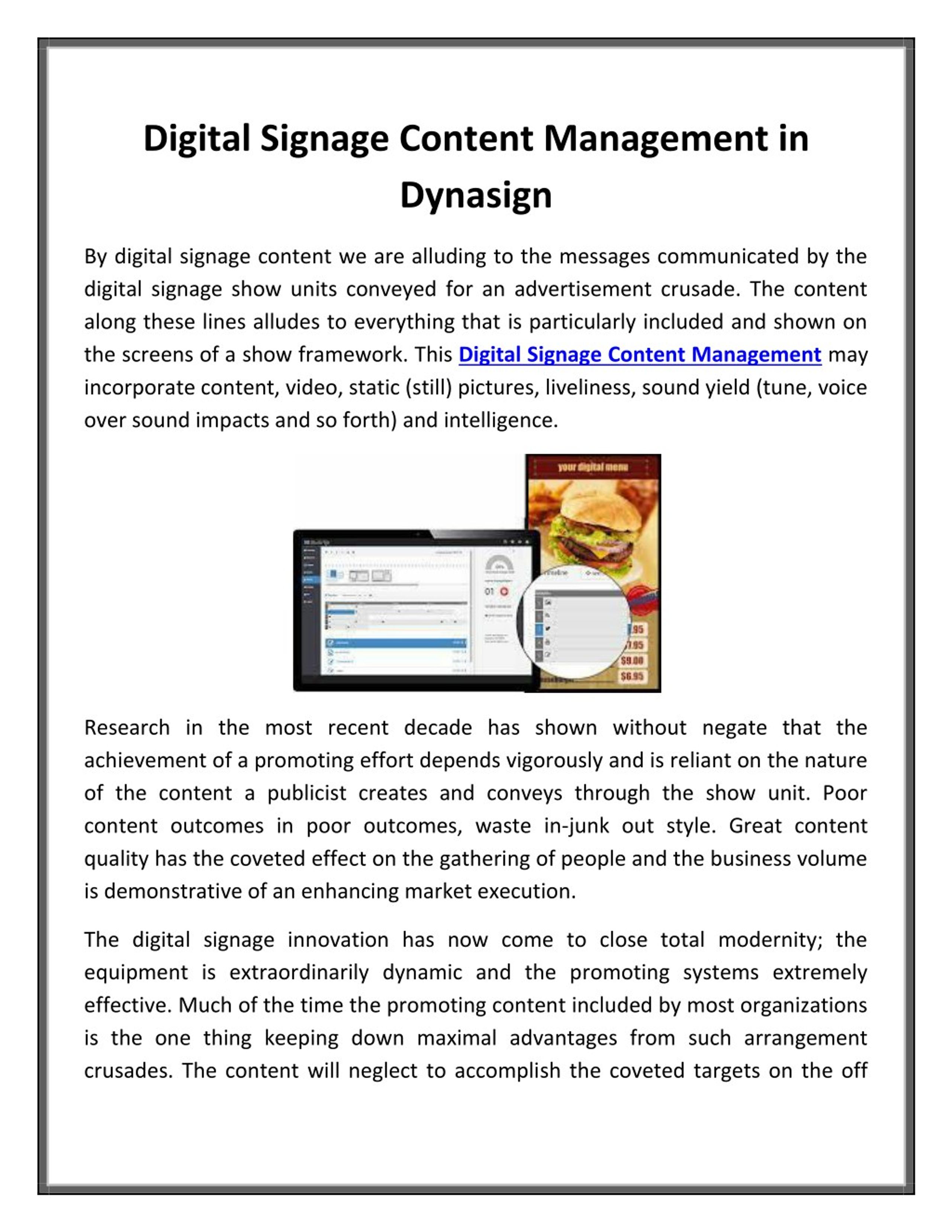 PPT - Digital Signage Content Management in Dynasign PowerPoint ...