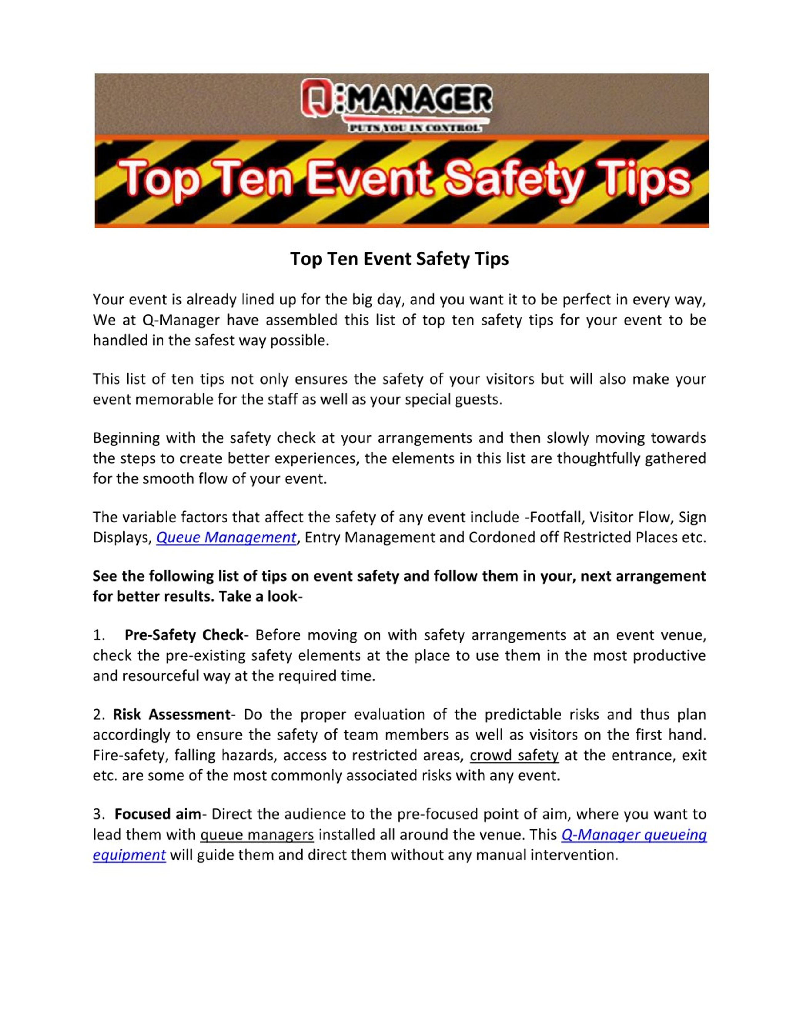 PPT - Top Ten Event Safety Tips PowerPoint Presentation, free download ...