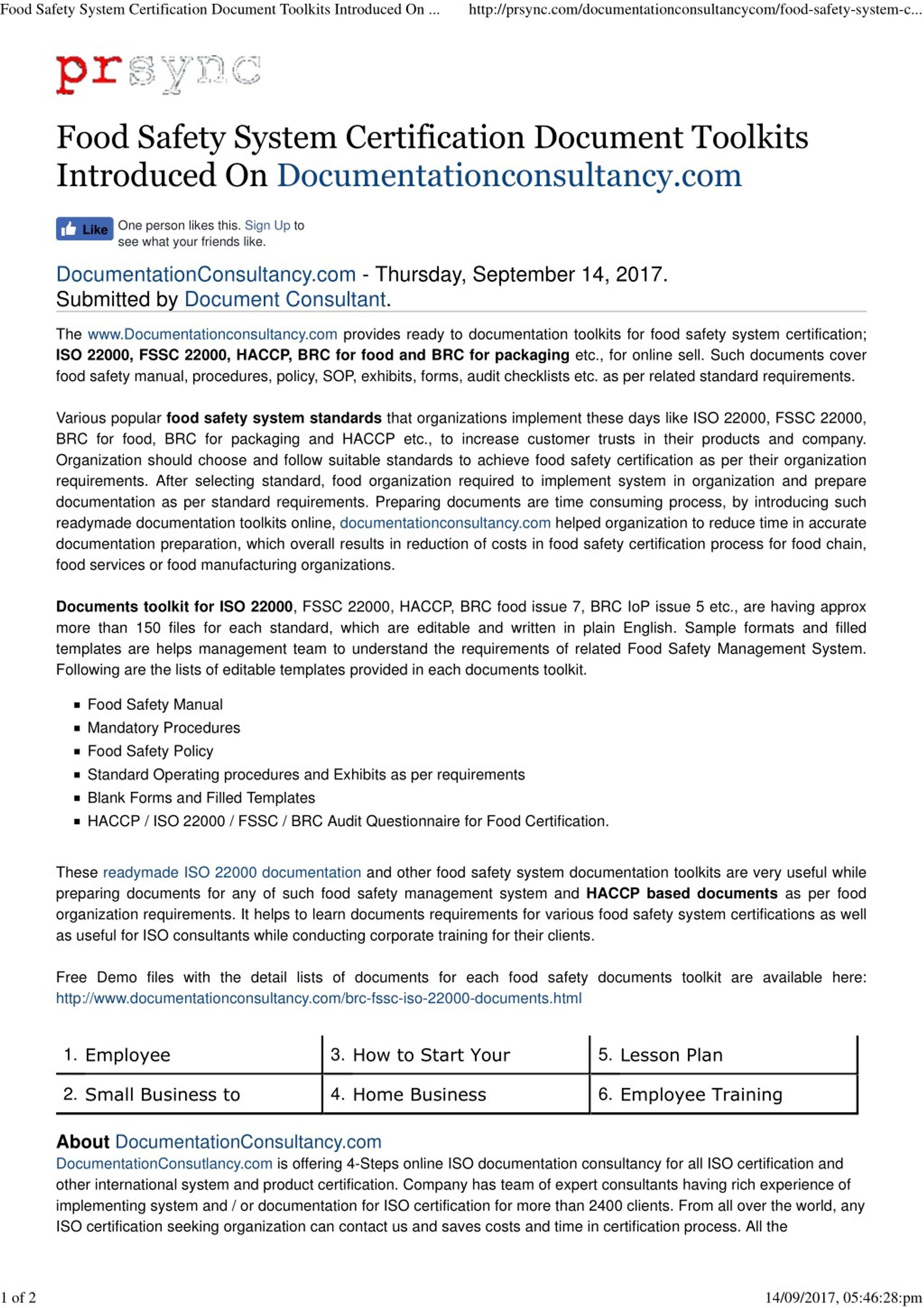 PPT - Documents toolkit for Food safety system certification PowerPoint ...