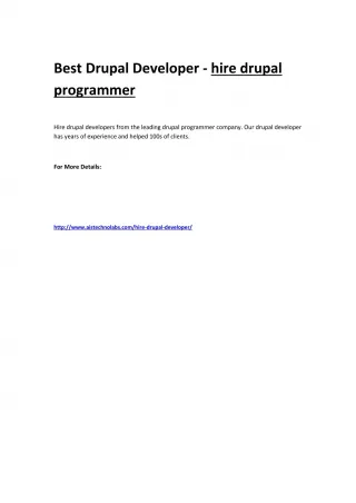 PPT - Before You Hire Drupal Developer, Ask These Questions PowerPoint ...