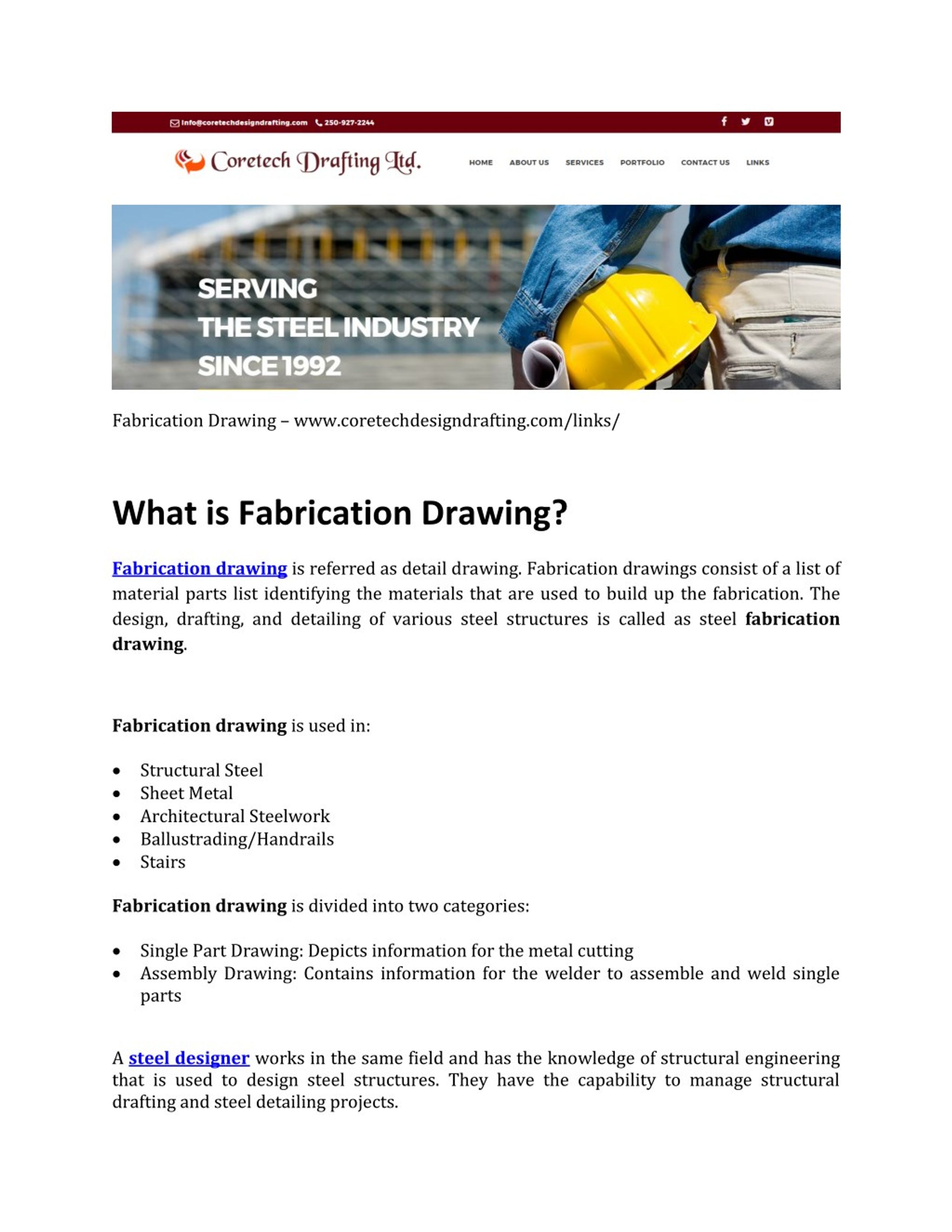 PPT - Fabrication Drawing Canada - www.coretechdesigndrafting.com/about ...
