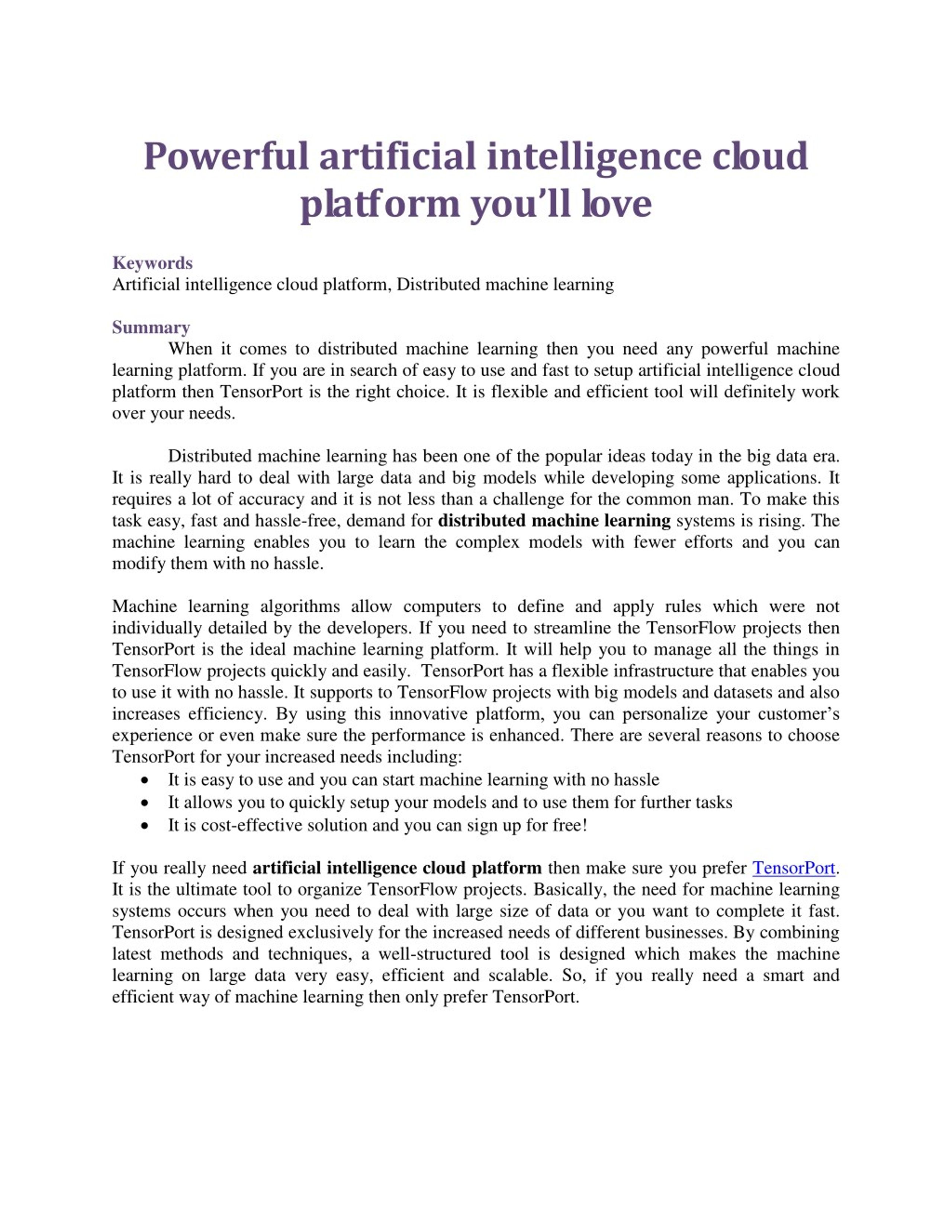 PPT - Powerful artificial intelligence cloud platform you’ll love ...