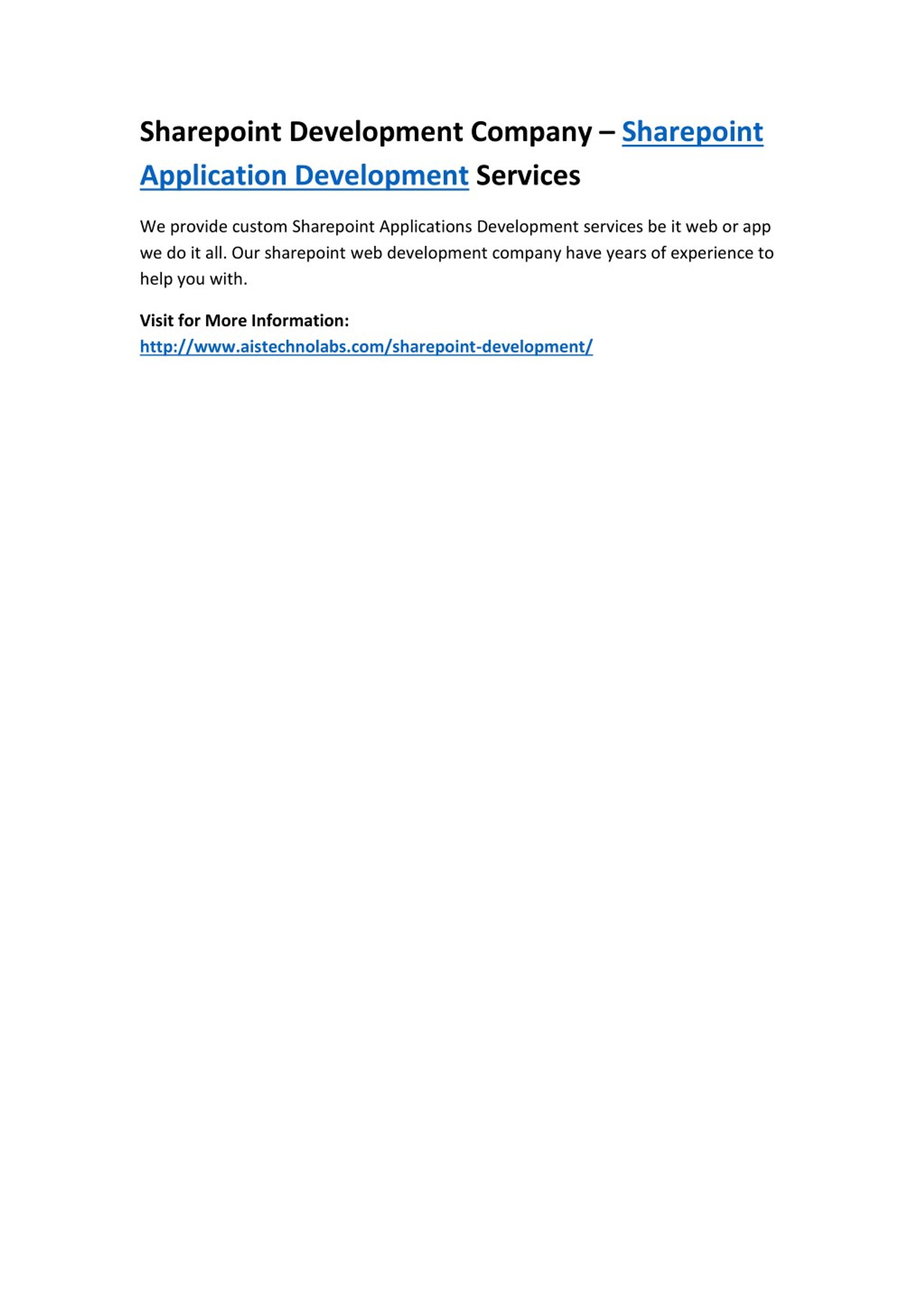 PPT - Sharepoint Development Company – Sharepoint Application ...