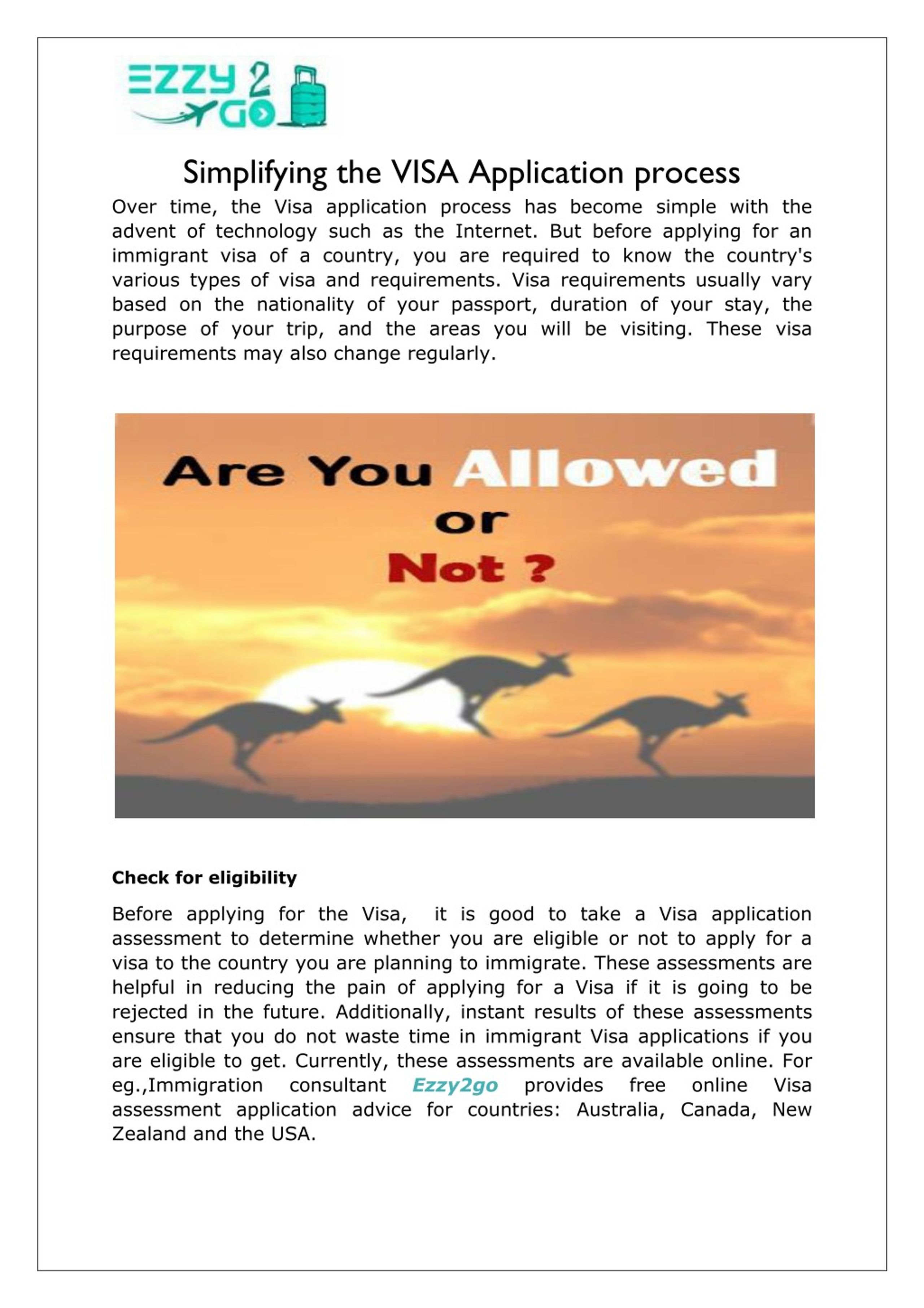 PPT - Simplifying the VISA Application process PowerPoint Presentation ...