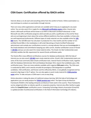 PPT - Learn How to Prepare for ISACA CISA Certification Exam PowerPoint ...