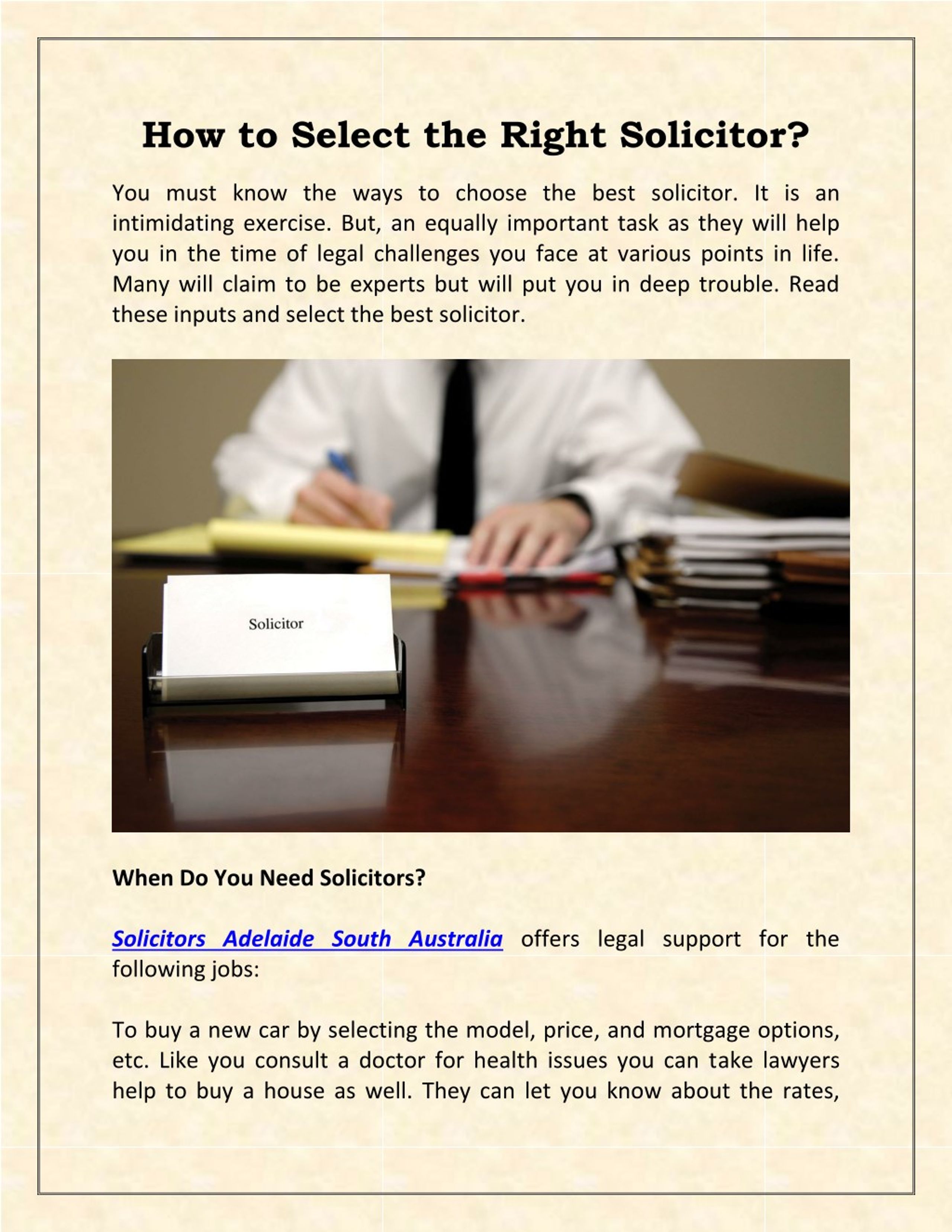 PPT - How to Select the Right Solicitor? PowerPoint Presentation, free ...