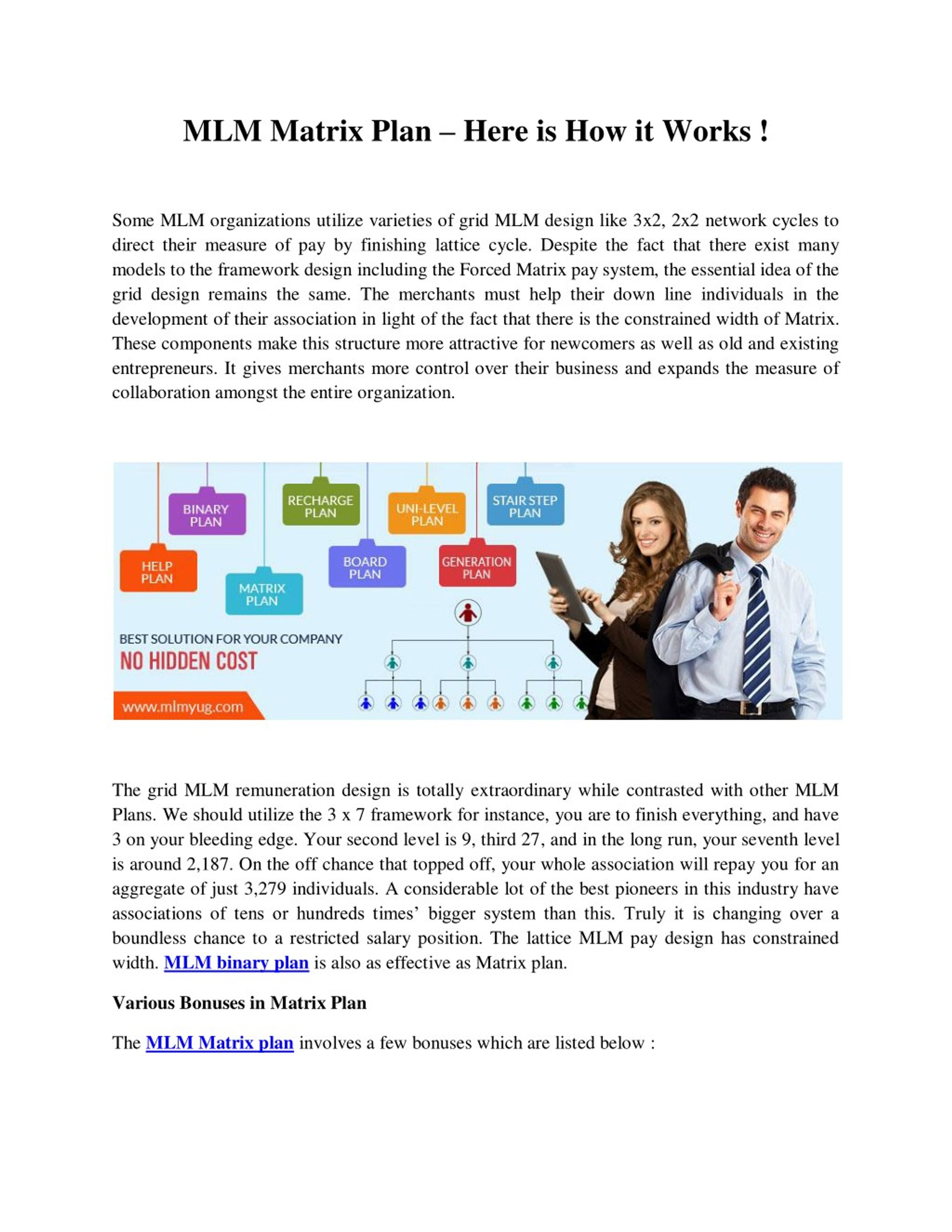 PPT - MLM Matrix Plan – Here is How it Works ! PowerPoint Presentation ...