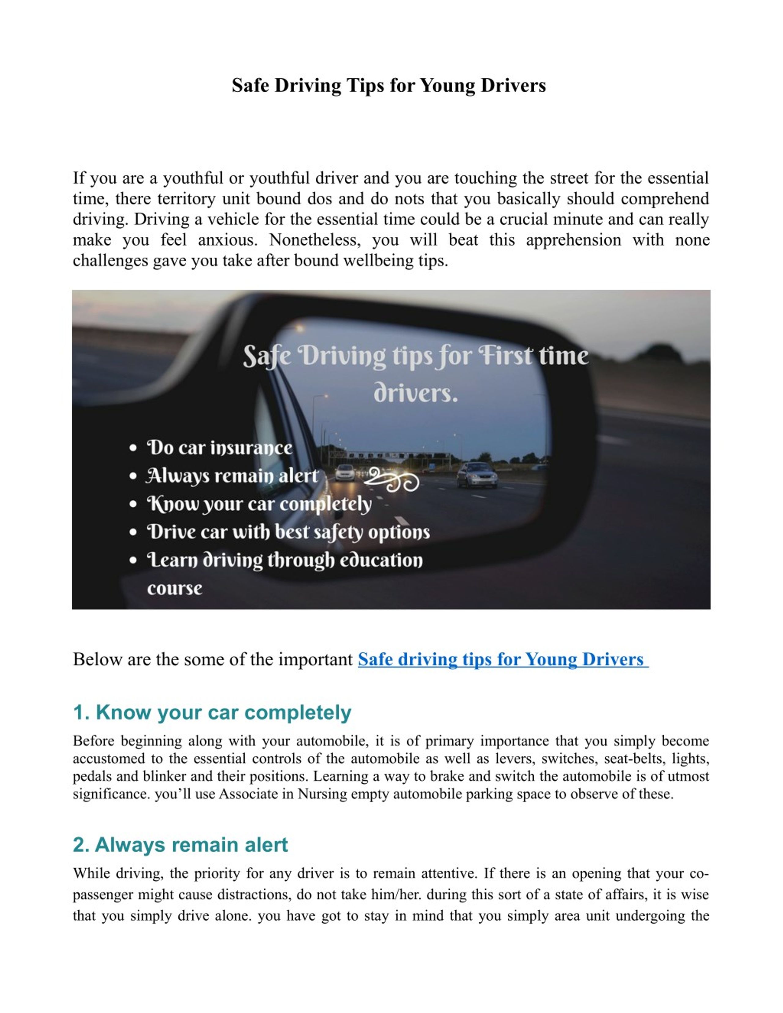 PPT - Safe driving tips for young drivers PowerPoint Presentation, free ...