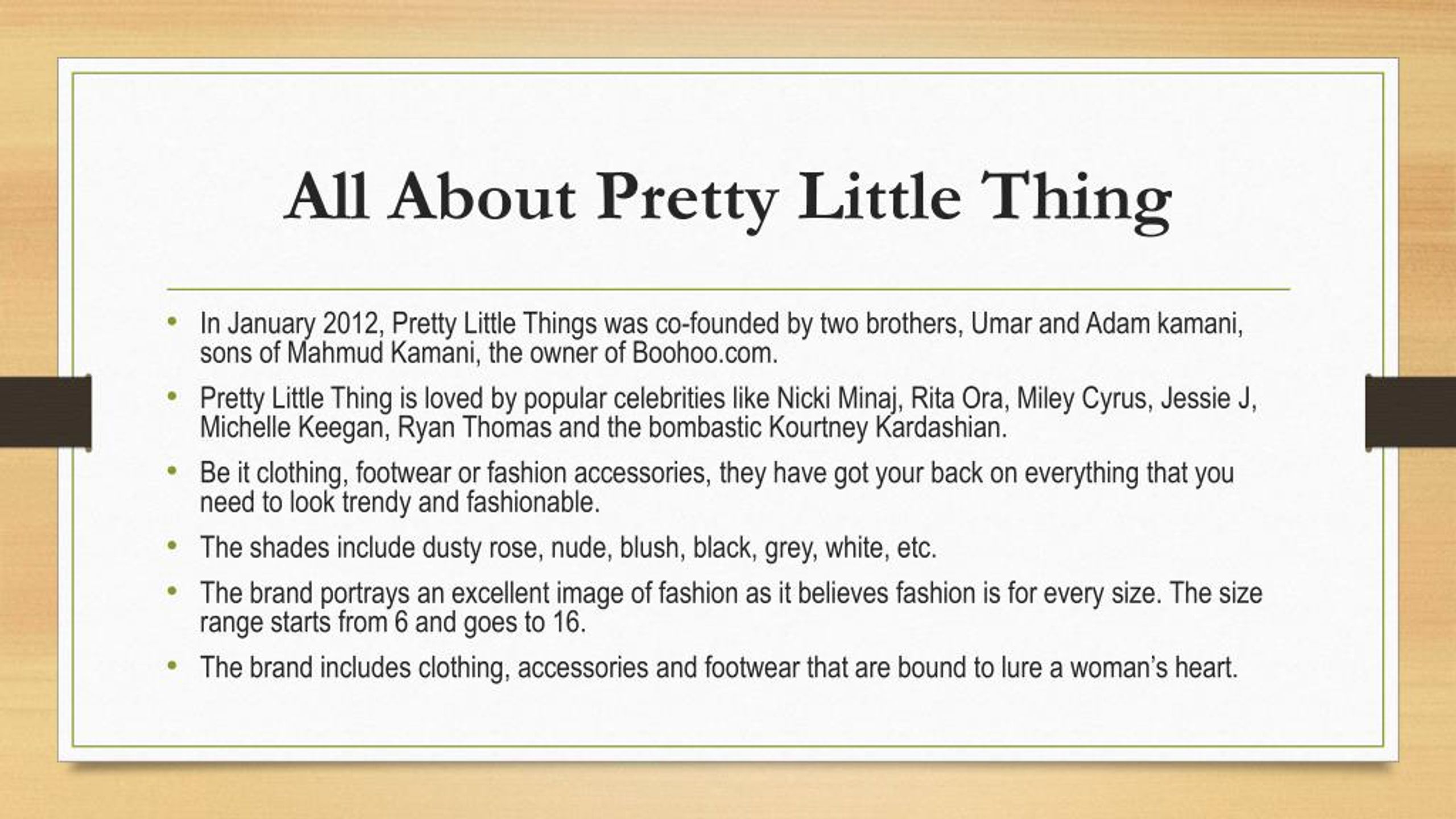 PPT - All About Pretty little thing PowerPoint Presentation, free ...