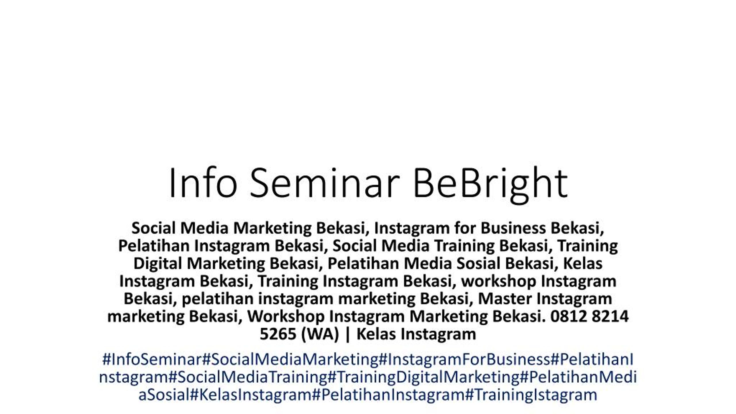 PPT - Seminar BeBright PowerPoint Presentation, free download - ID:7734904