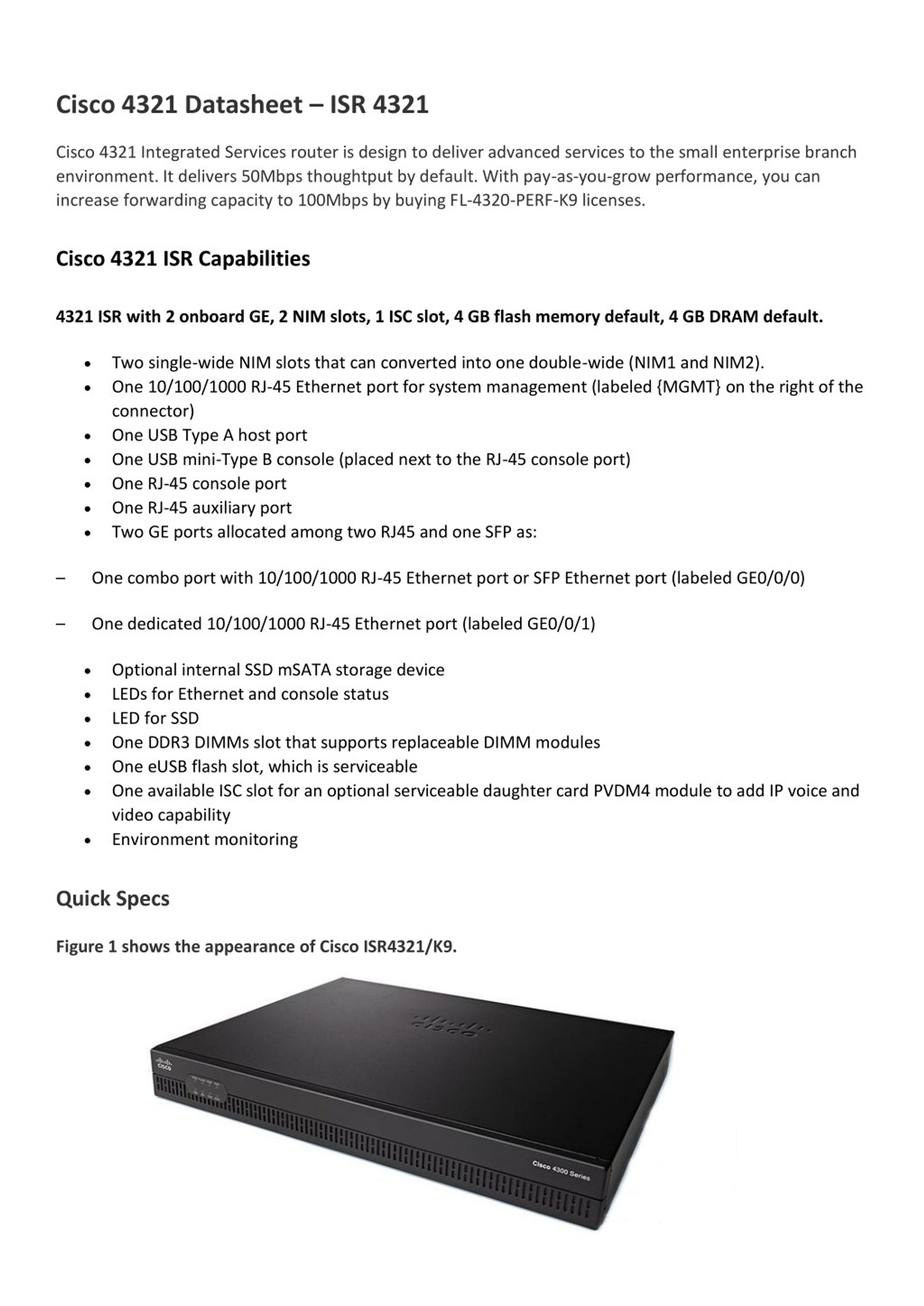 PPT - Cisco 4321 Datasheet – ISR 4321 PowerPoint Presentation, free ...
