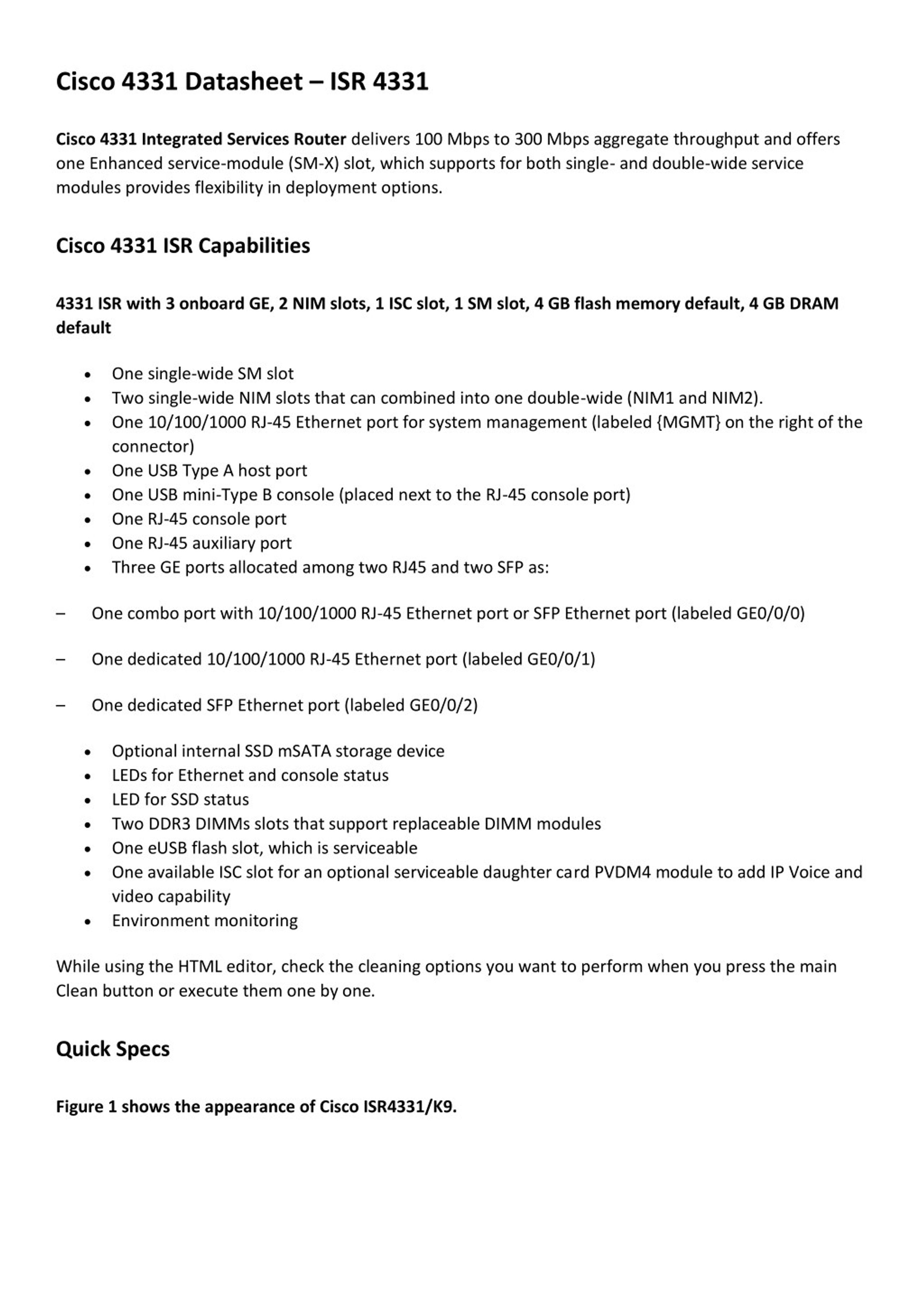 PPT - Cisco 4331 Datasheet – ISR 4331 PowerPoint Presentation, free ...