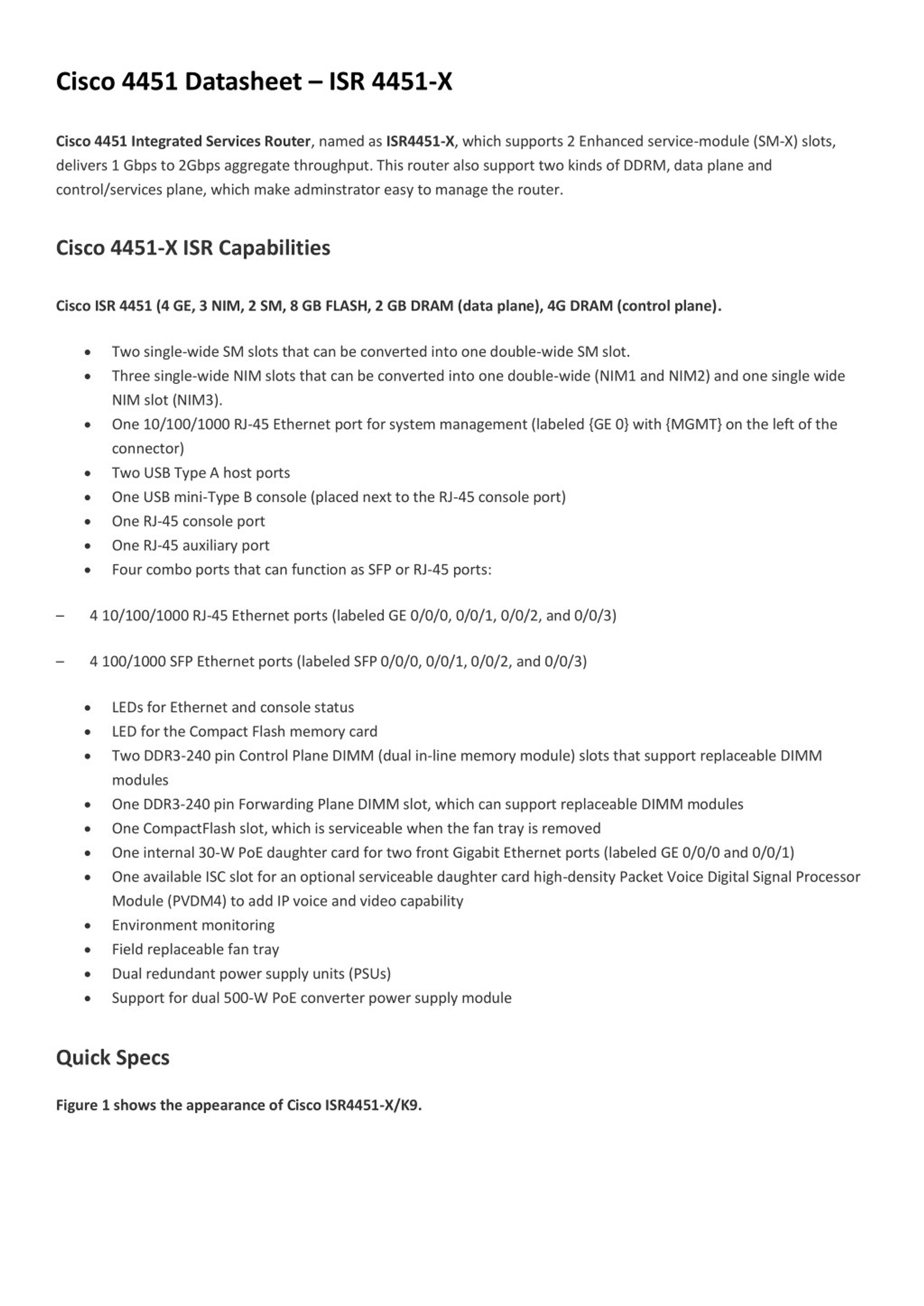 PPT - Cisco 4451 Datasheet – ISR 4451-X PowerPoint Presentation, free ...