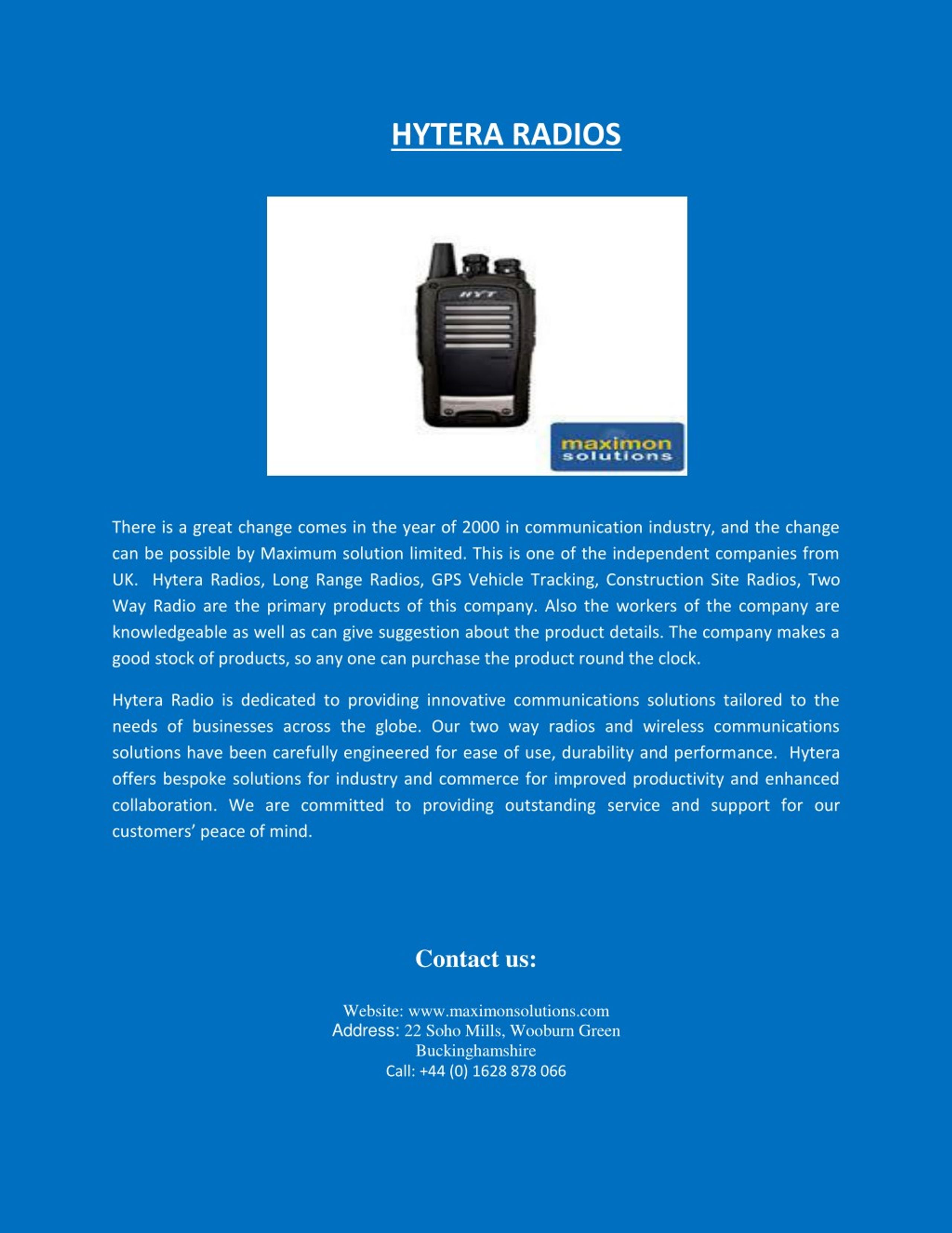 PPT - Hytera Radios PowerPoint Presentation, free download - ID:7740148