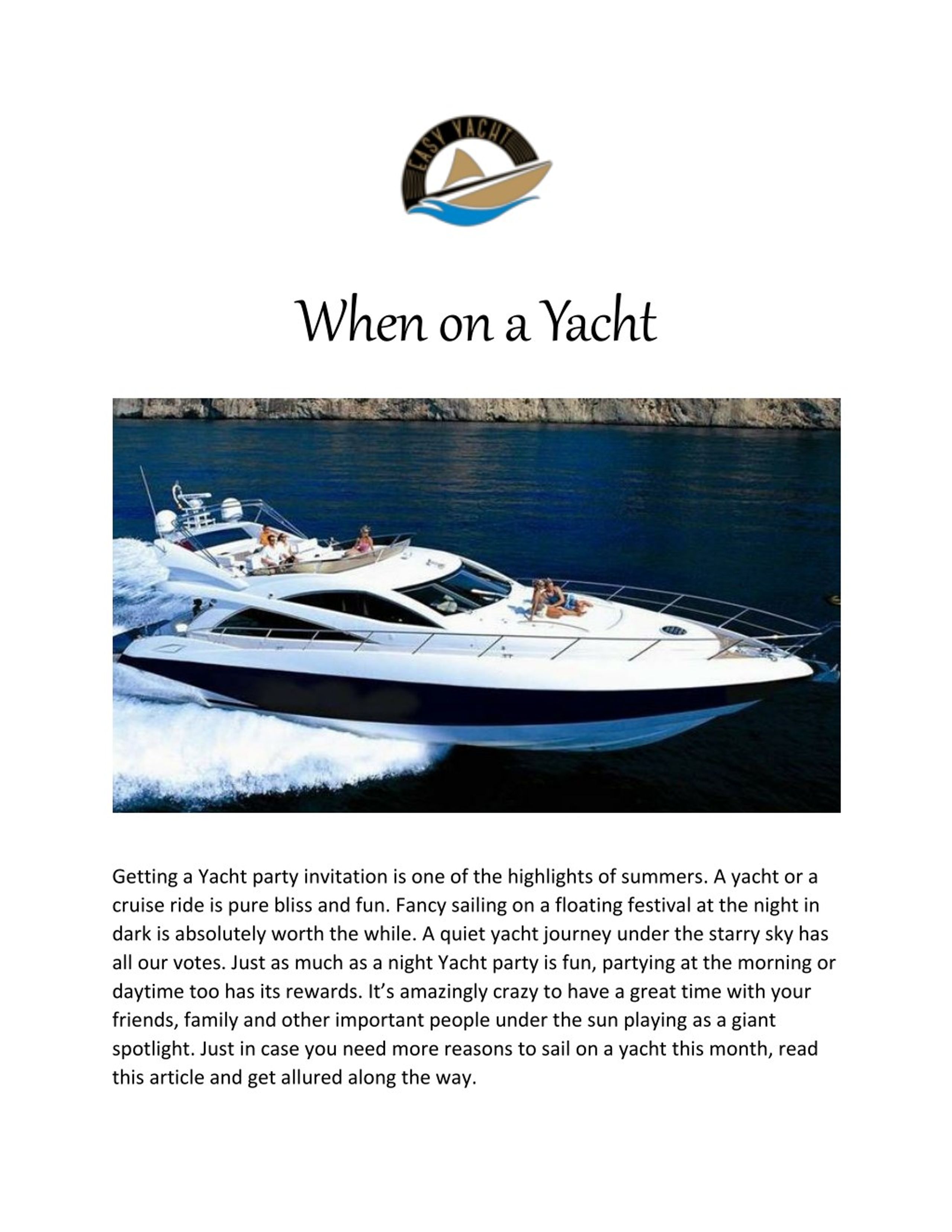 PPT - When on a Yacht PowerPoint Presentation, free download - ID:7741507
