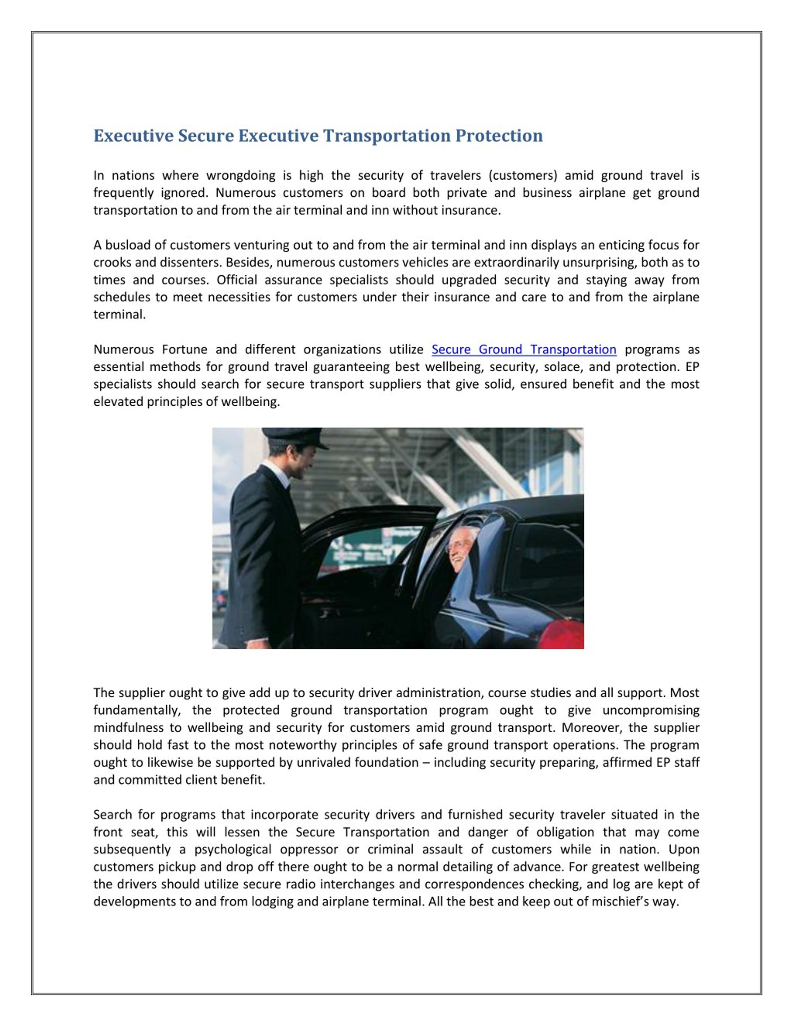 PPT - Executive Secure Executive Transportation Protection PowerPoint ...
