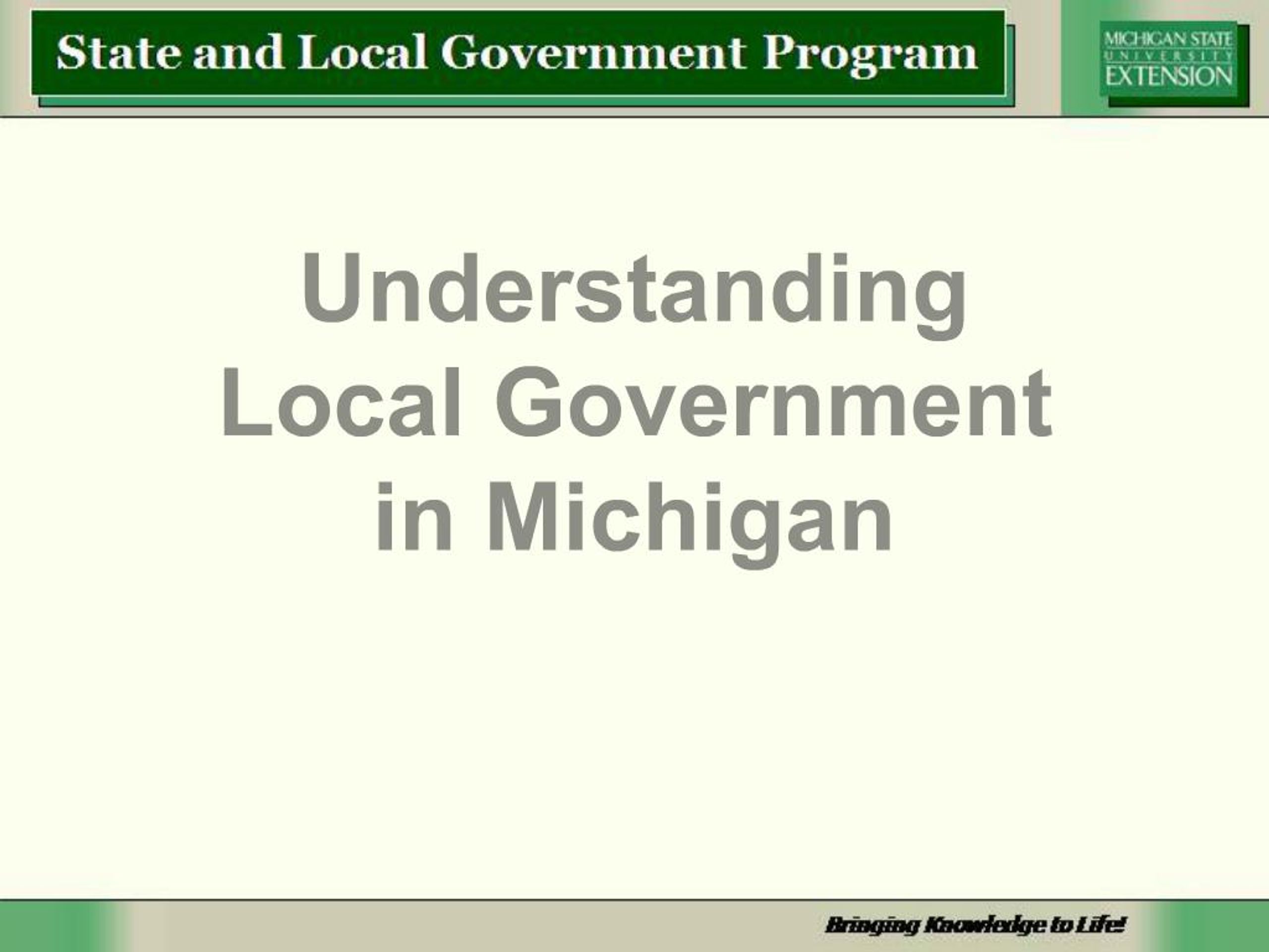 PPT - Understanding Local Government in Michigan PowerPoint ...