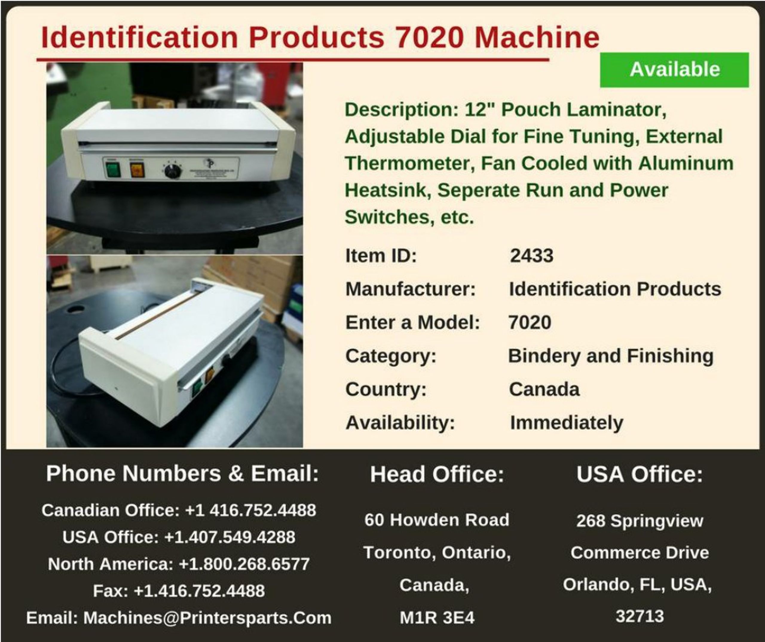 PPT - Buy Used Identification Products 7020 Machine PowerPoint ...