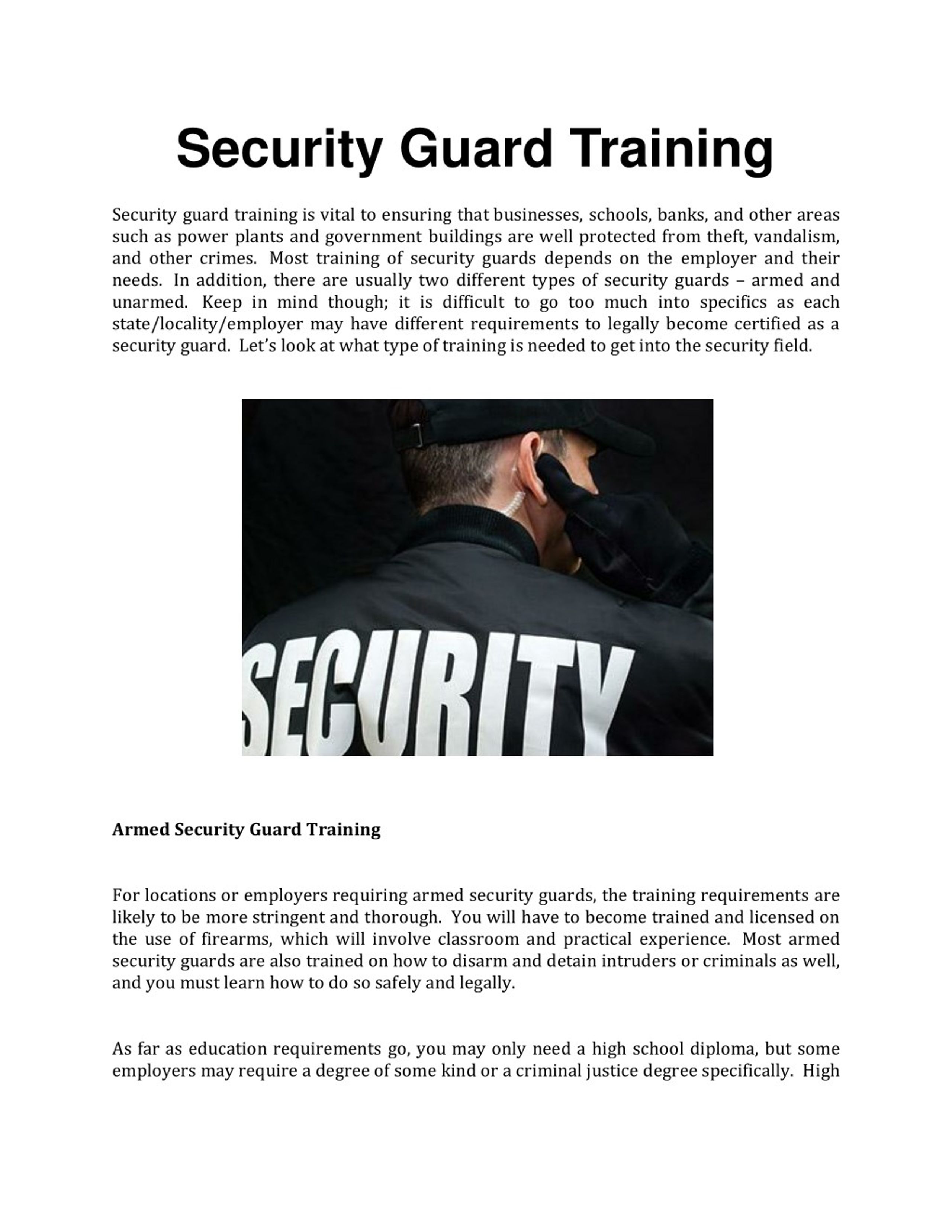 PPT - Security Guard Training PowerPoint Presentation, free download ...